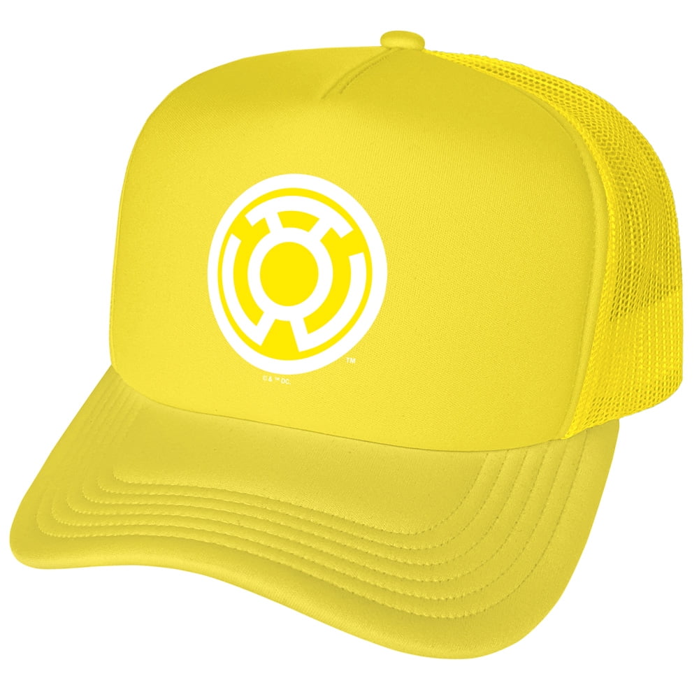 Green Lantern Blackest Night Sinestro Corps Yellow Lantern Logo Foam Snapback Trucker Hat ...