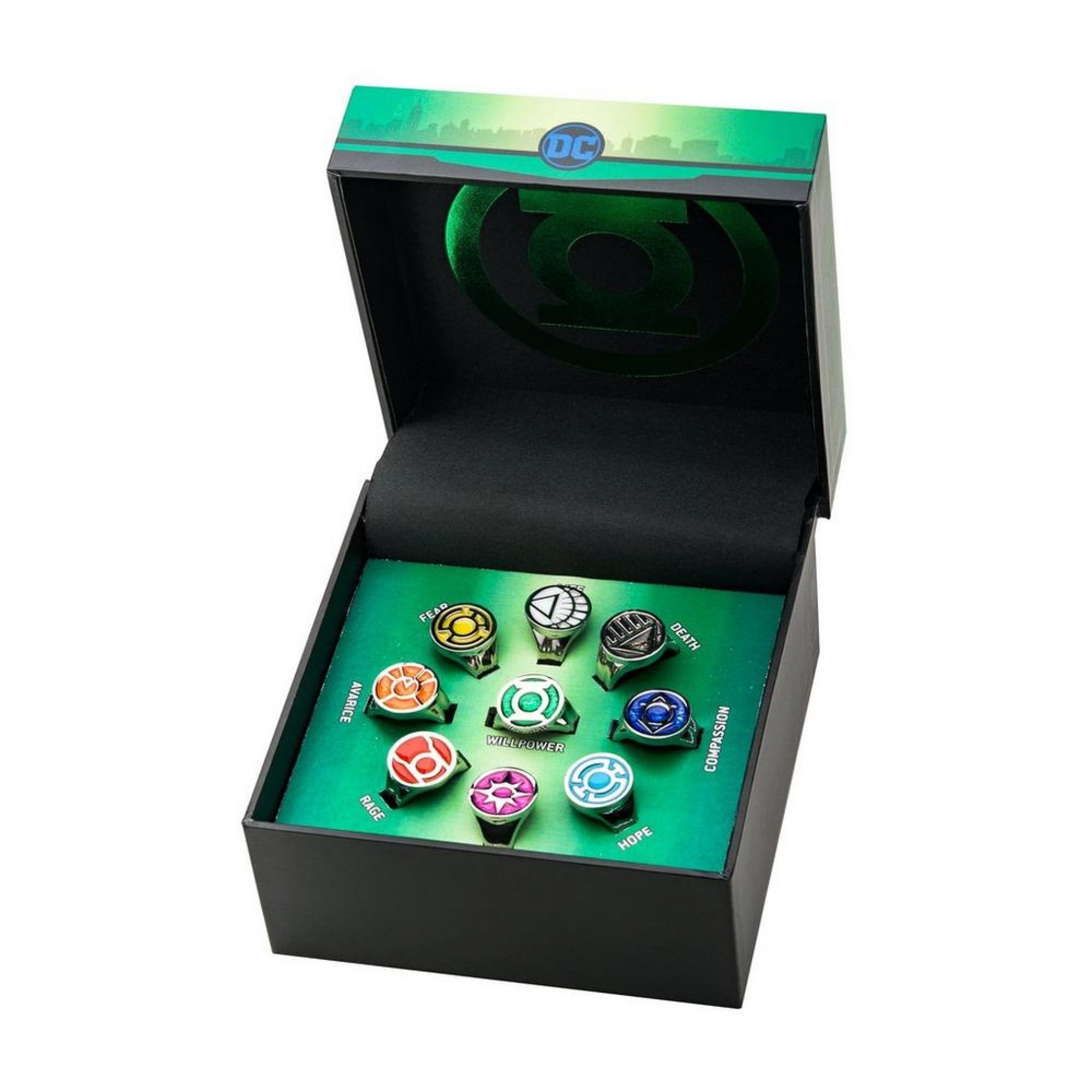 Green Lantern Collector Metal All Lantern Corps Ring Set - Walmart.com