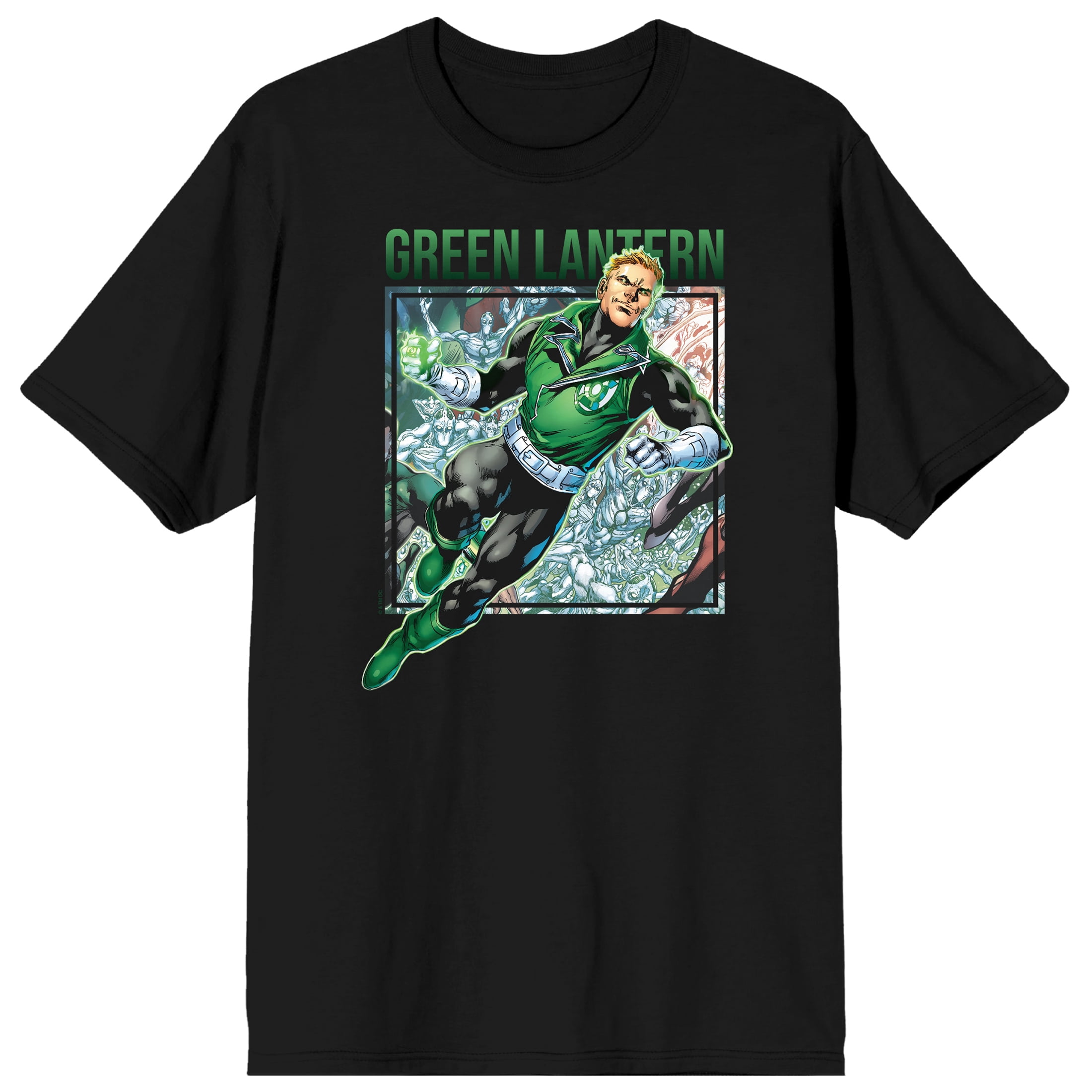 Green Lantern Core Guy Gardner on Black Ground Adult Crew Neck Short ...