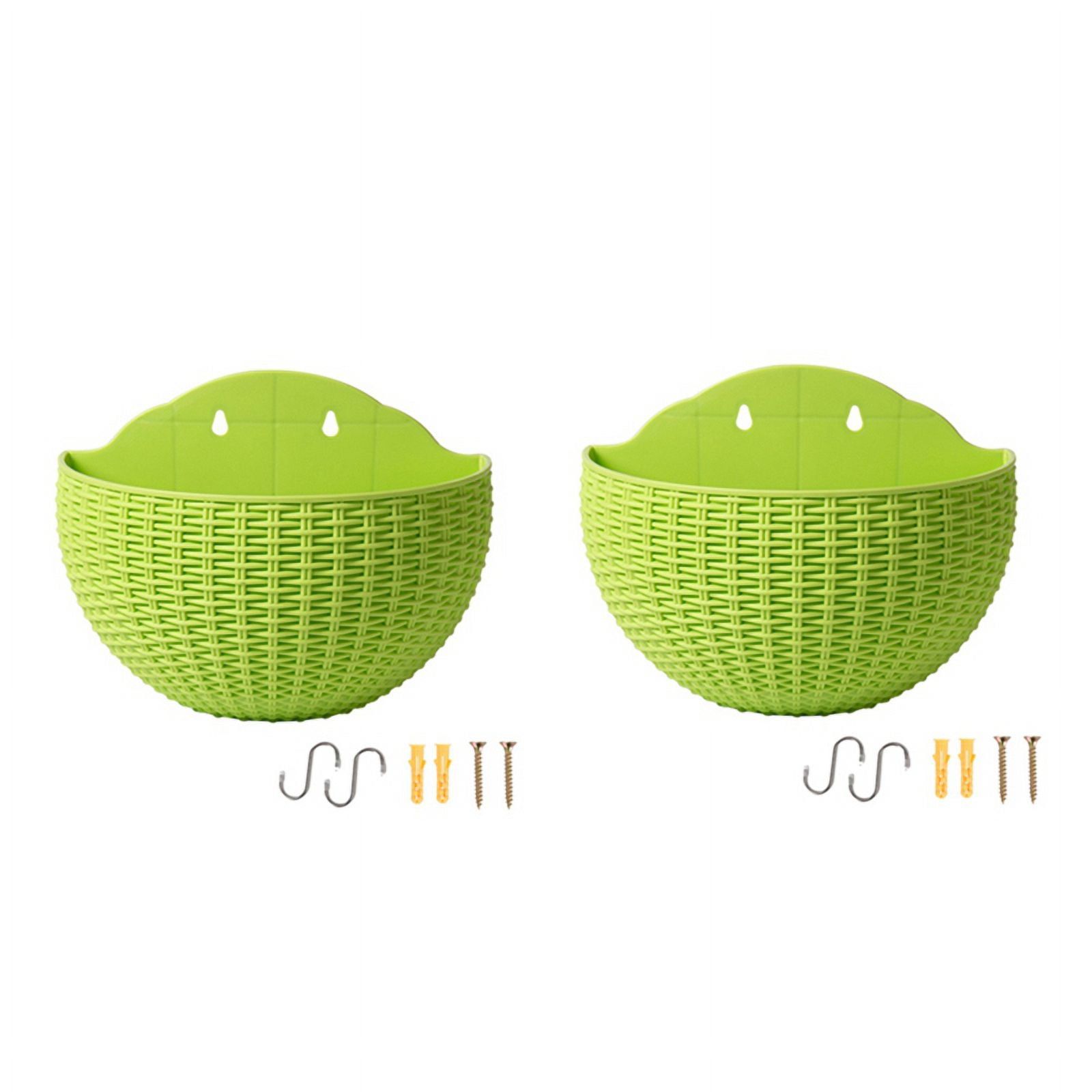 Green Large Balcony Hanging Plastic Pot Succulent Flower Pot Rattan ...