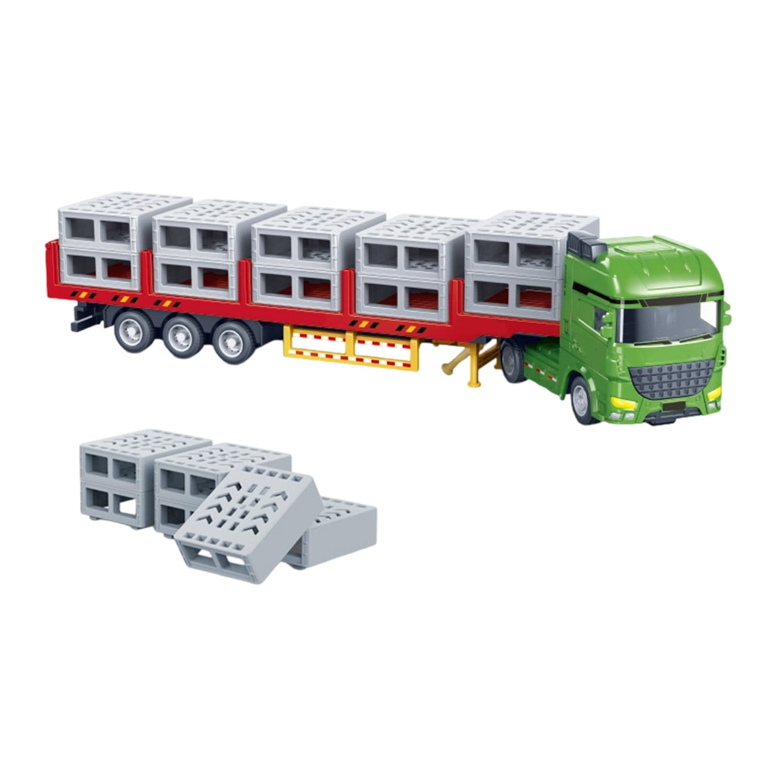 Green Large Inertia Transport Truck Toy Simulation Vehicle With Cargo ...