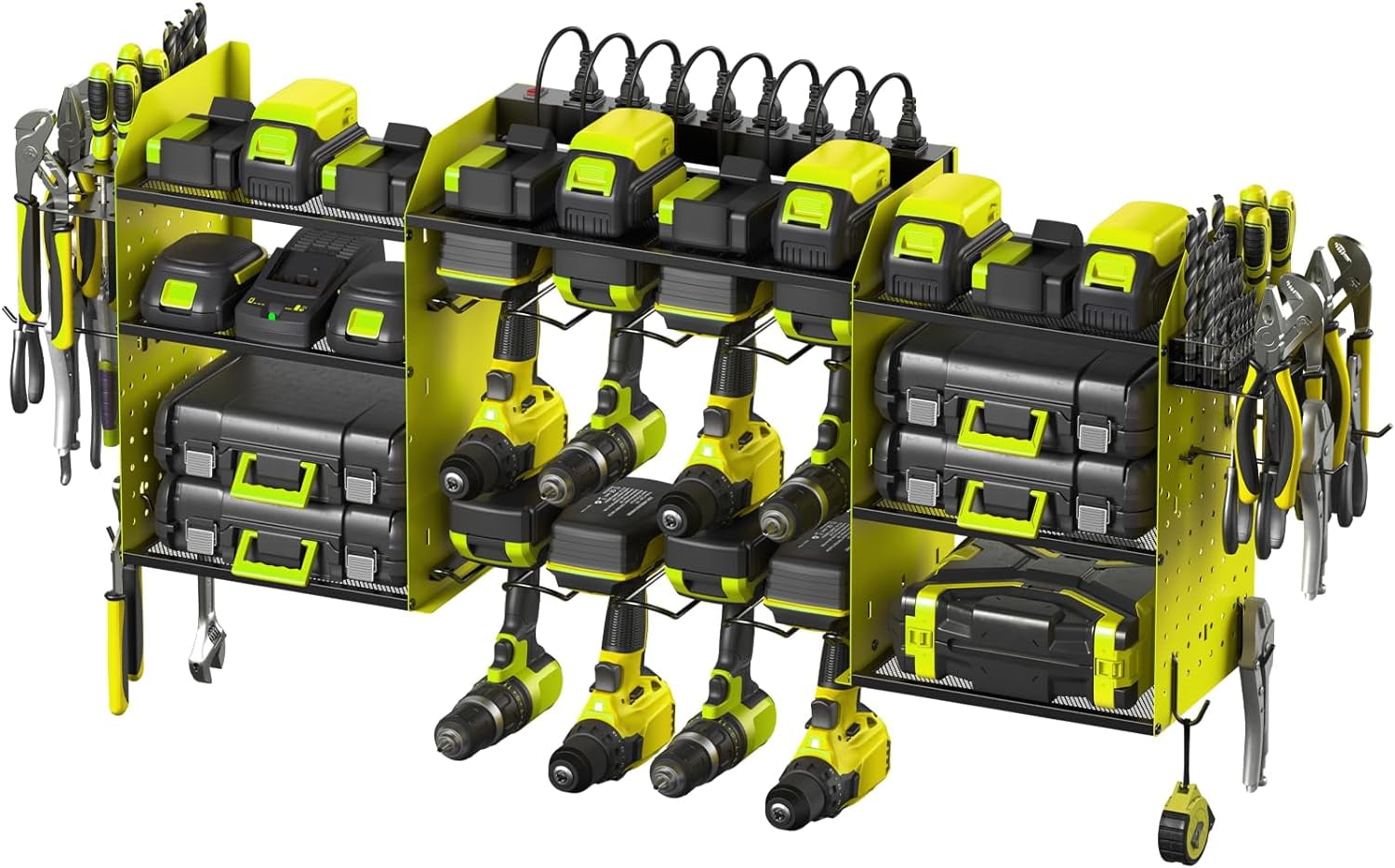 Green Large Tools Organizer Wall Mount Charging Station, 39 Inch Long ...