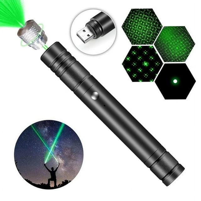 Green Laser Pointer, High Power Long Distance USB Rechargeable High Power Laser Light, Green ...