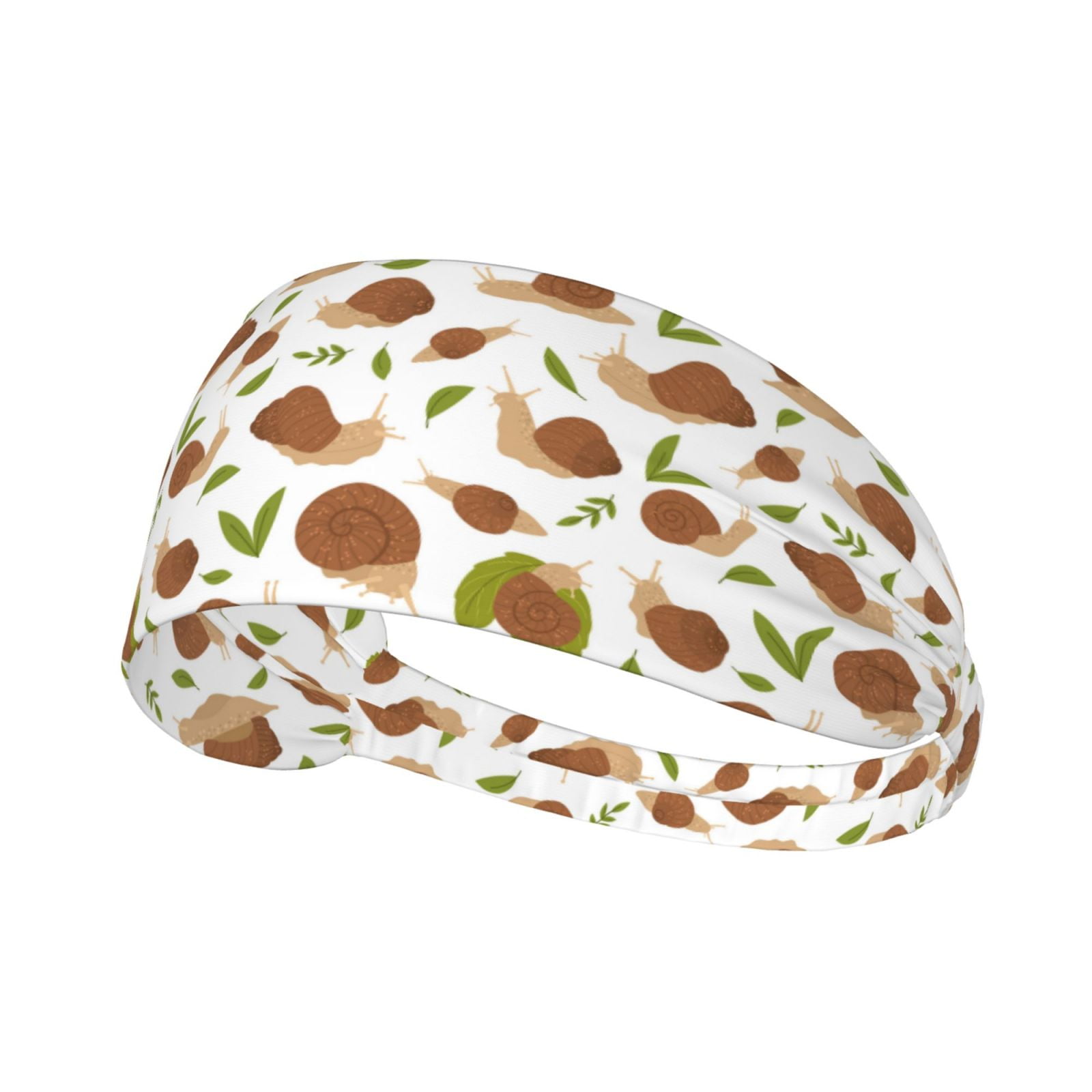Green Leaf Brown Snails Sweat Band Sports Headbands for Men & Women ...
