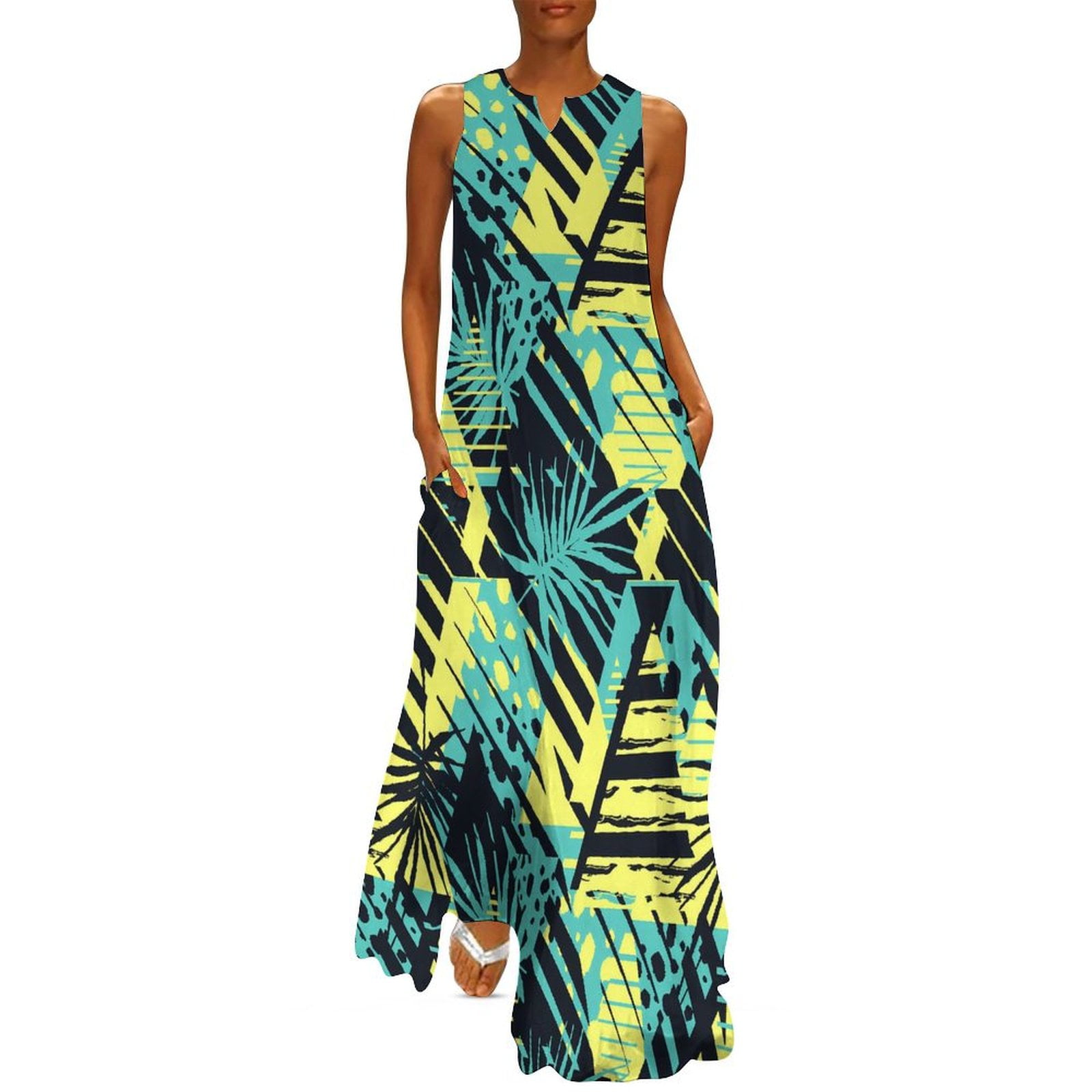 Green Leaf Dress Spring Christmas Pine Cones Street Style Boho Beach ...