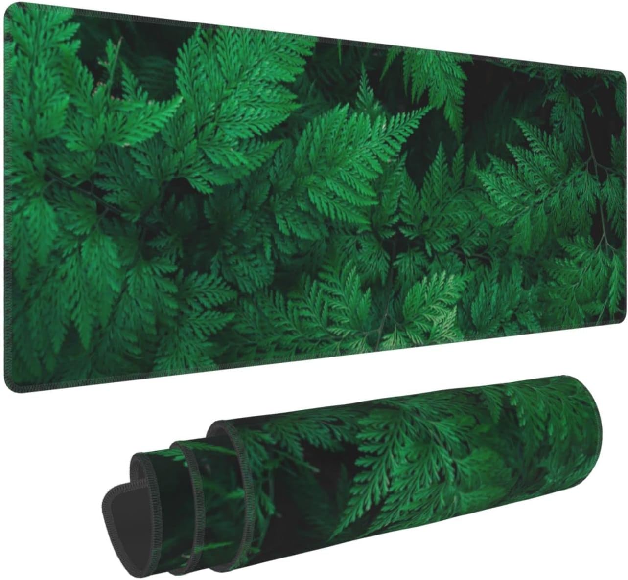Green Leaf Fern Large Gaming Mouse Pad 31.5 x 11.8in Desk Keyboard Pad ...