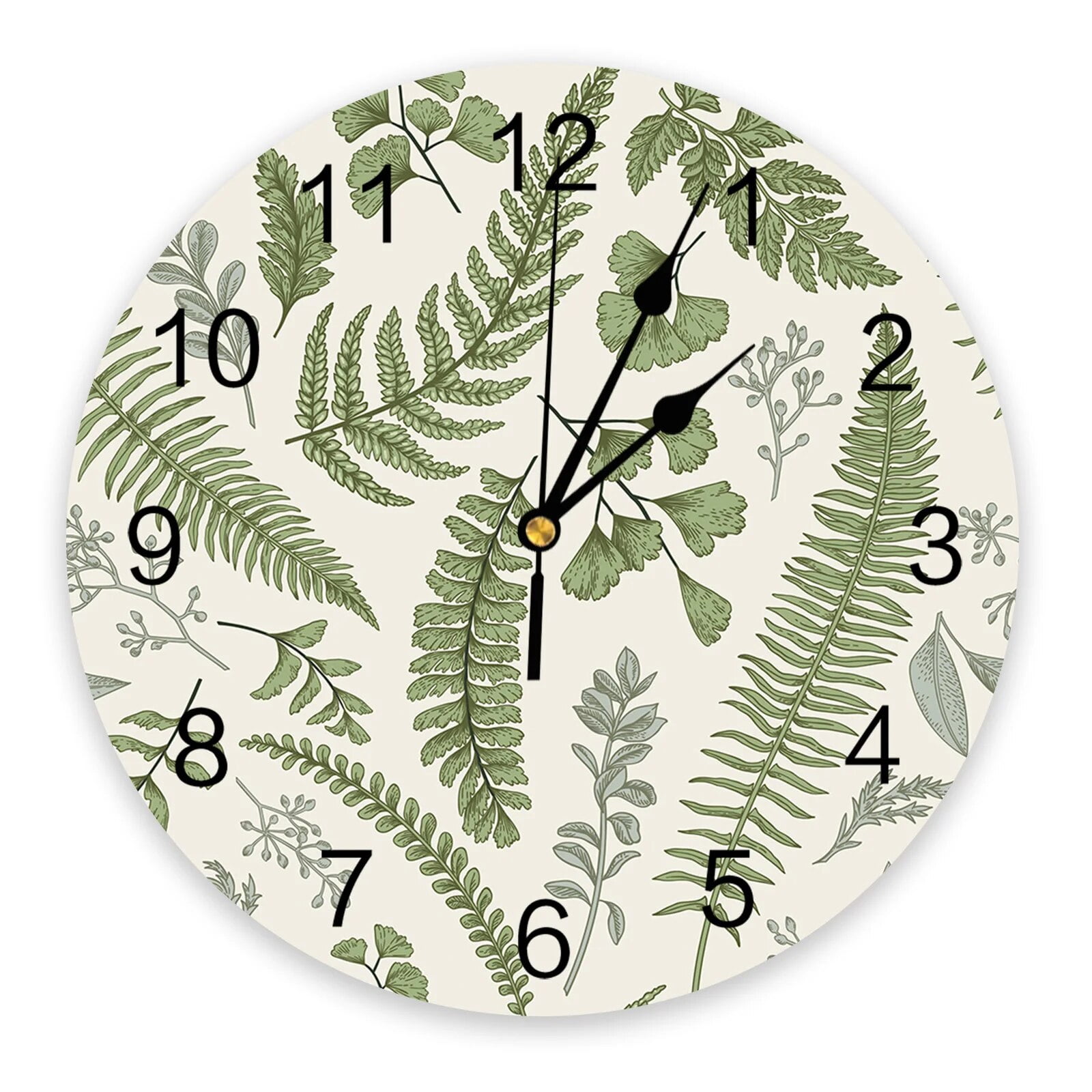 Green Leaf Ginkgo Clocks Wall Home Decor Modern Kitchen Room Bedroom ...
