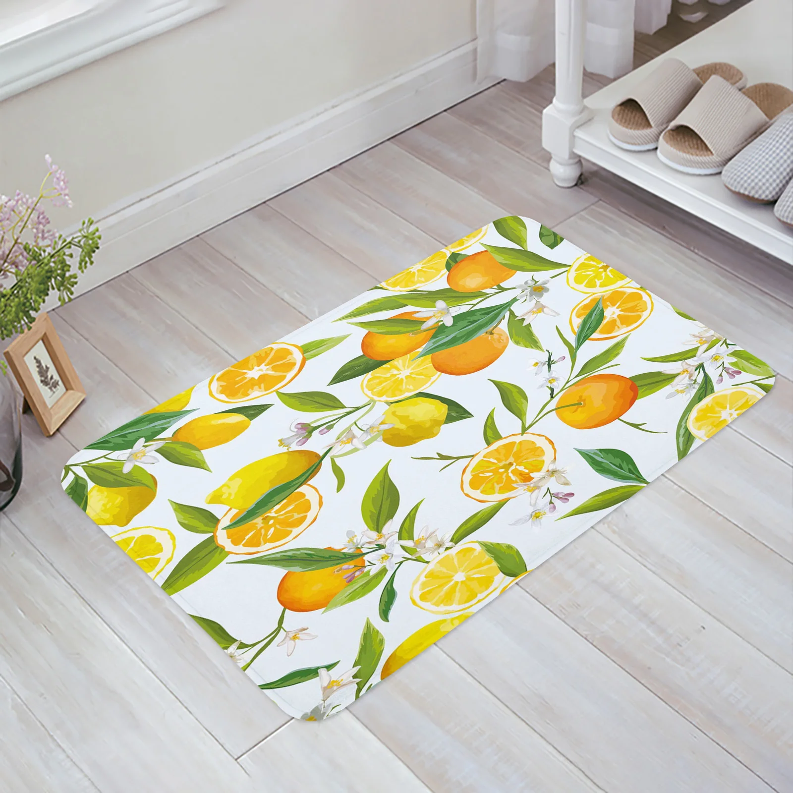 Green Leaf Ginkgo Decorative Anti-slip Absorb Water Bath Carpet ...