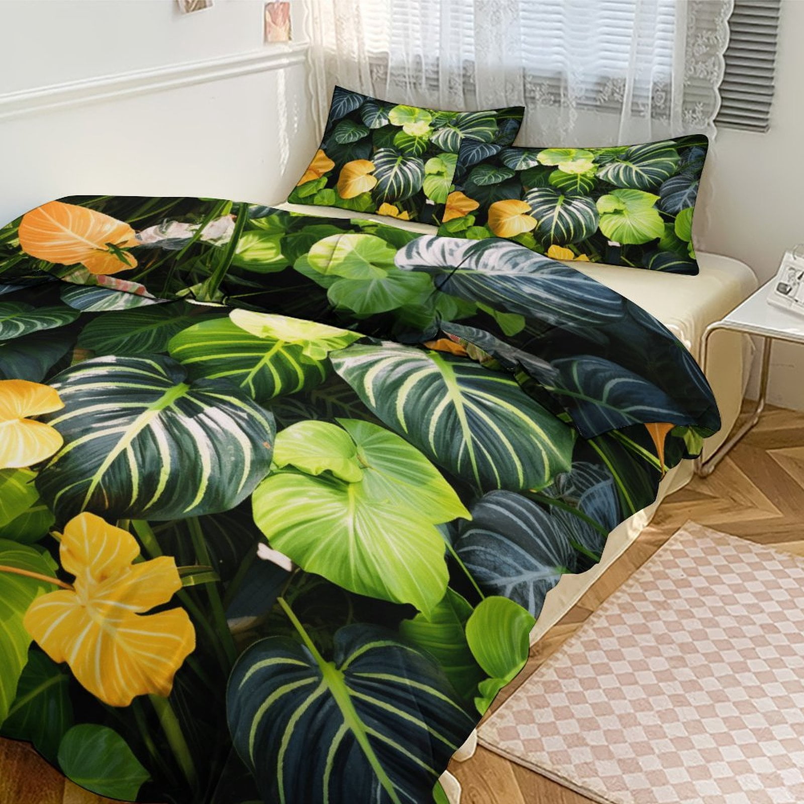 Green Leaf Jungle Animals 3D Duvet Cover Set Quilt Cover Theme of Kid ...