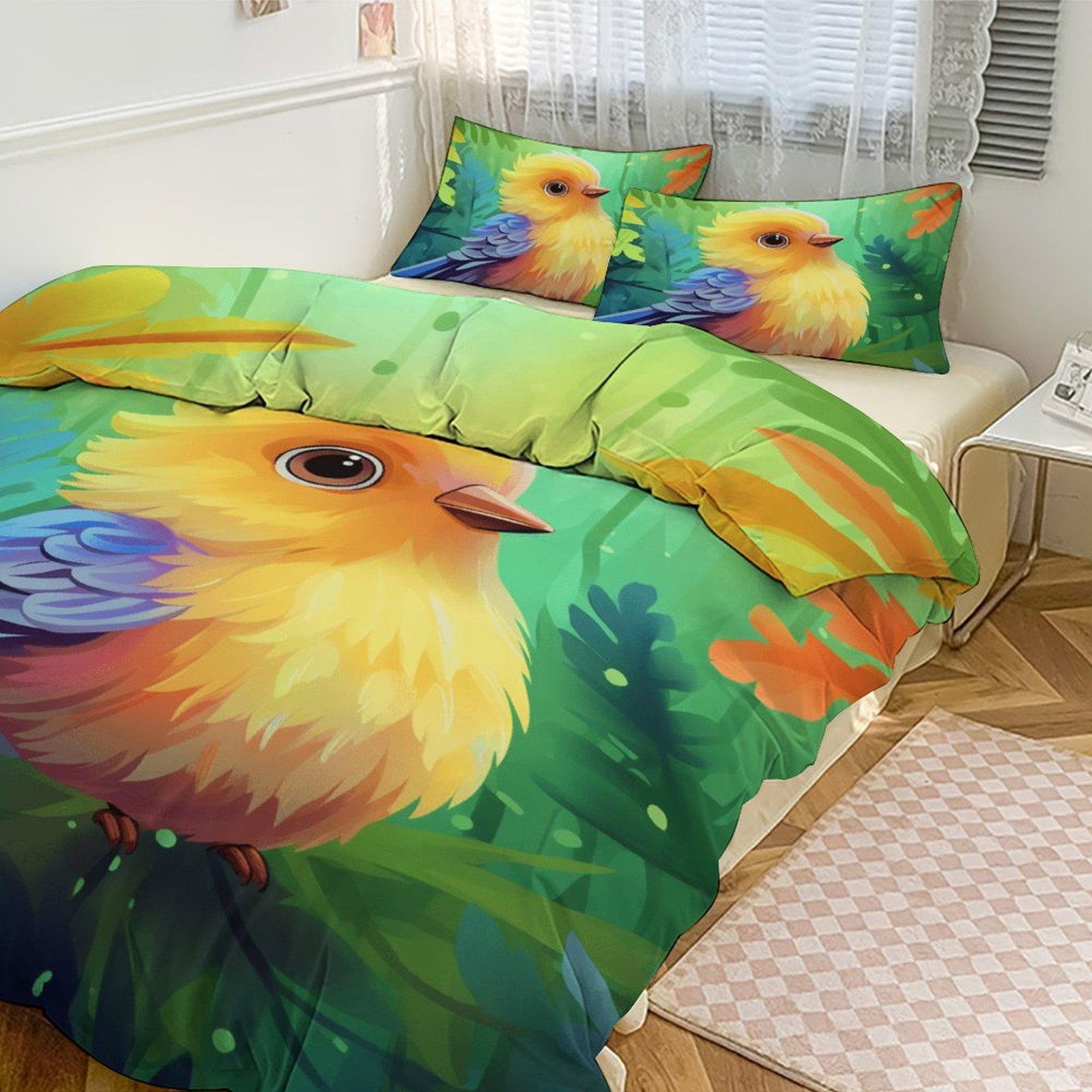 Green Leaf Jungle Animals 3D Duvet Cover Set Quilt Cover Theme of Kid ...