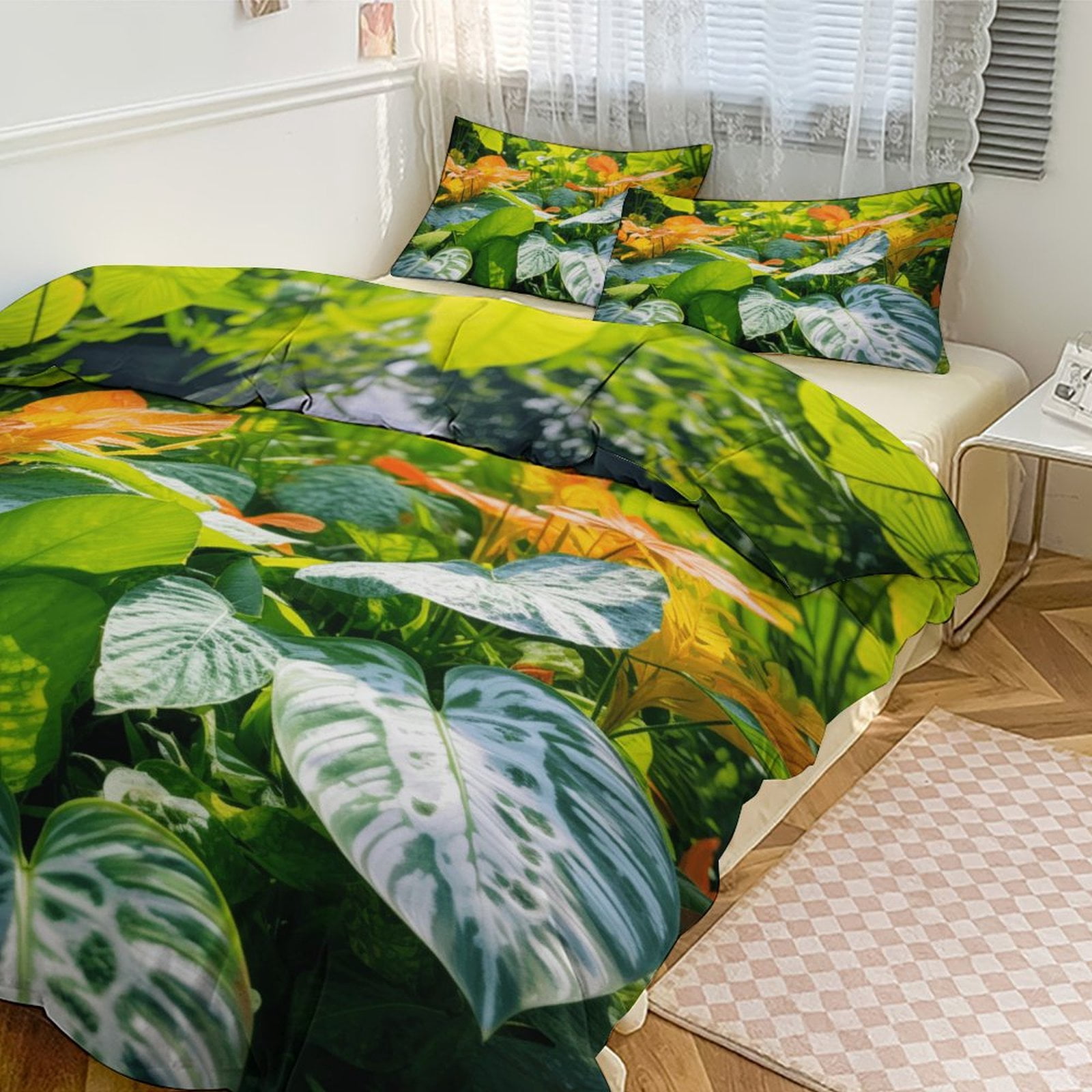 Green Leaf Jungle Animals 3D Duvet Cover Set Quilt Cover Theme of Kid ...
