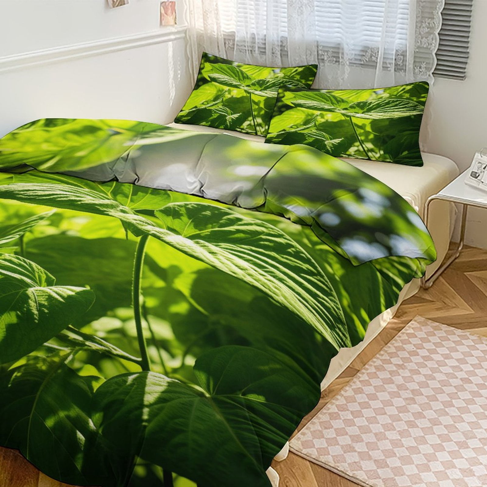 Green Leaf Jungle Animals 3D Duvet Cover Set Quilt Cover Theme of Kid ...