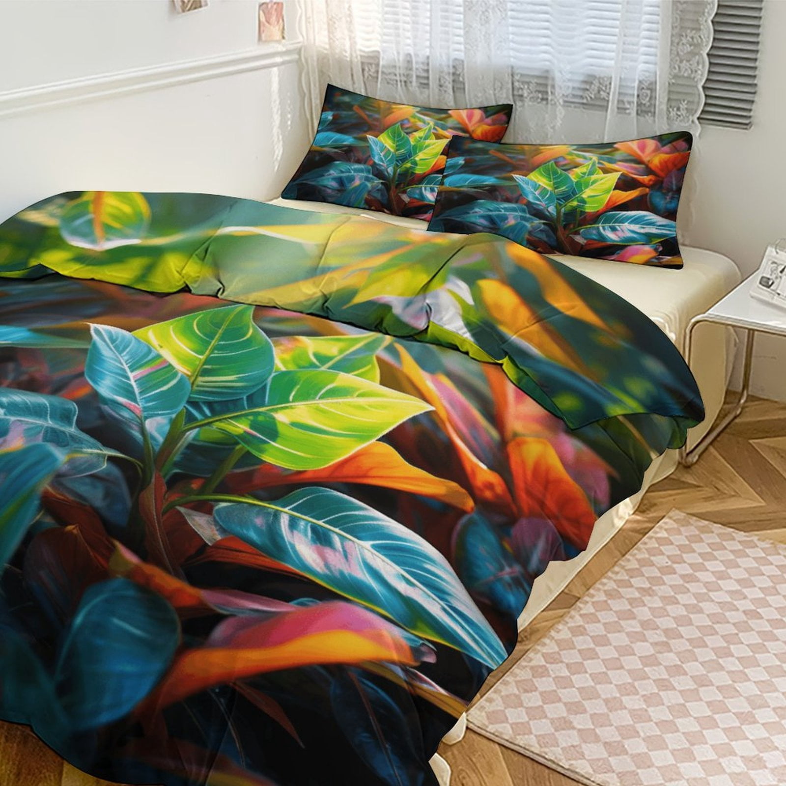 Green Leaf Jungle Animals 3D Duvet Cover Set Quilt Cover Theme of Kid ...