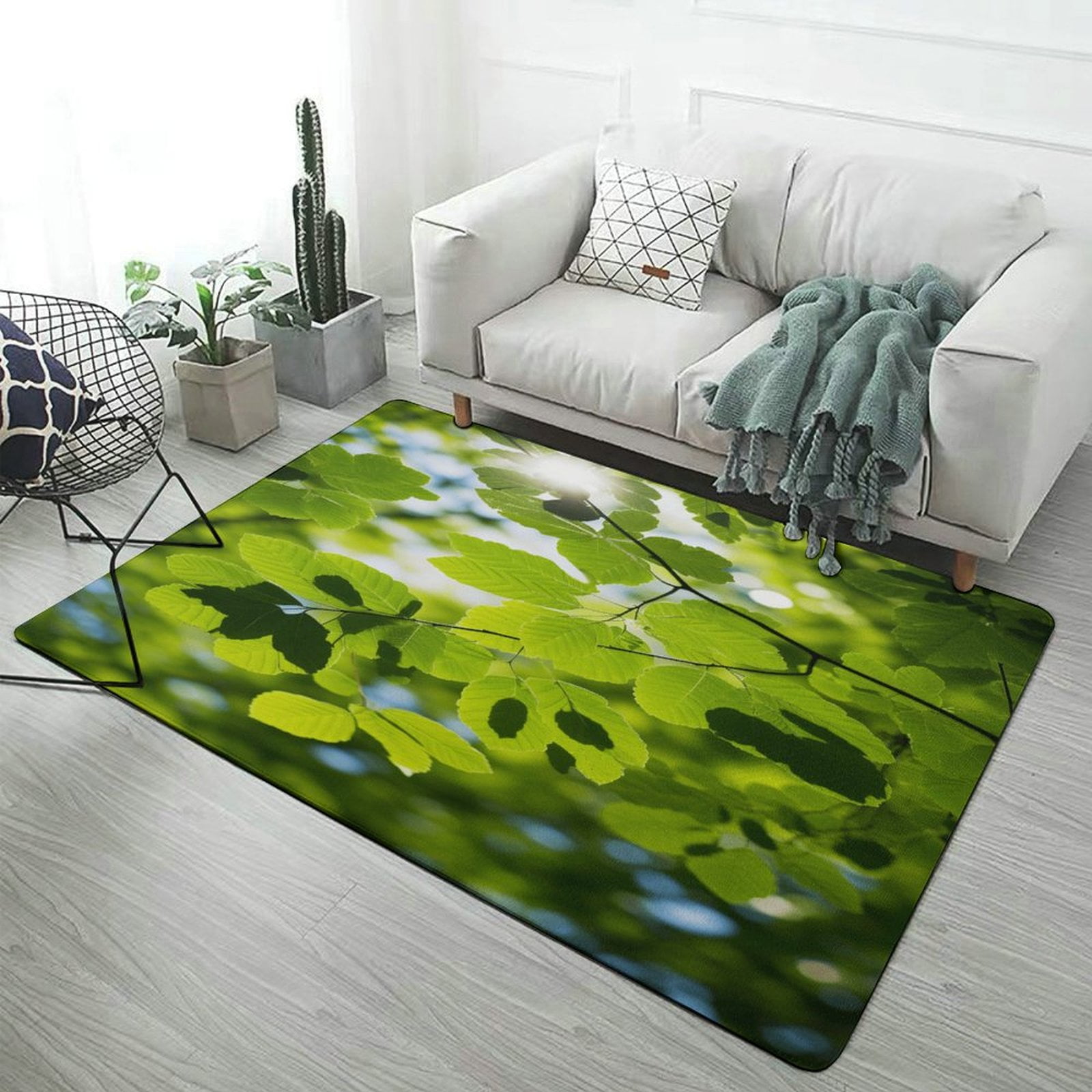 Green Leaf Jungle Animals Carpet for Home Decoration Rugs for Bedroom ...