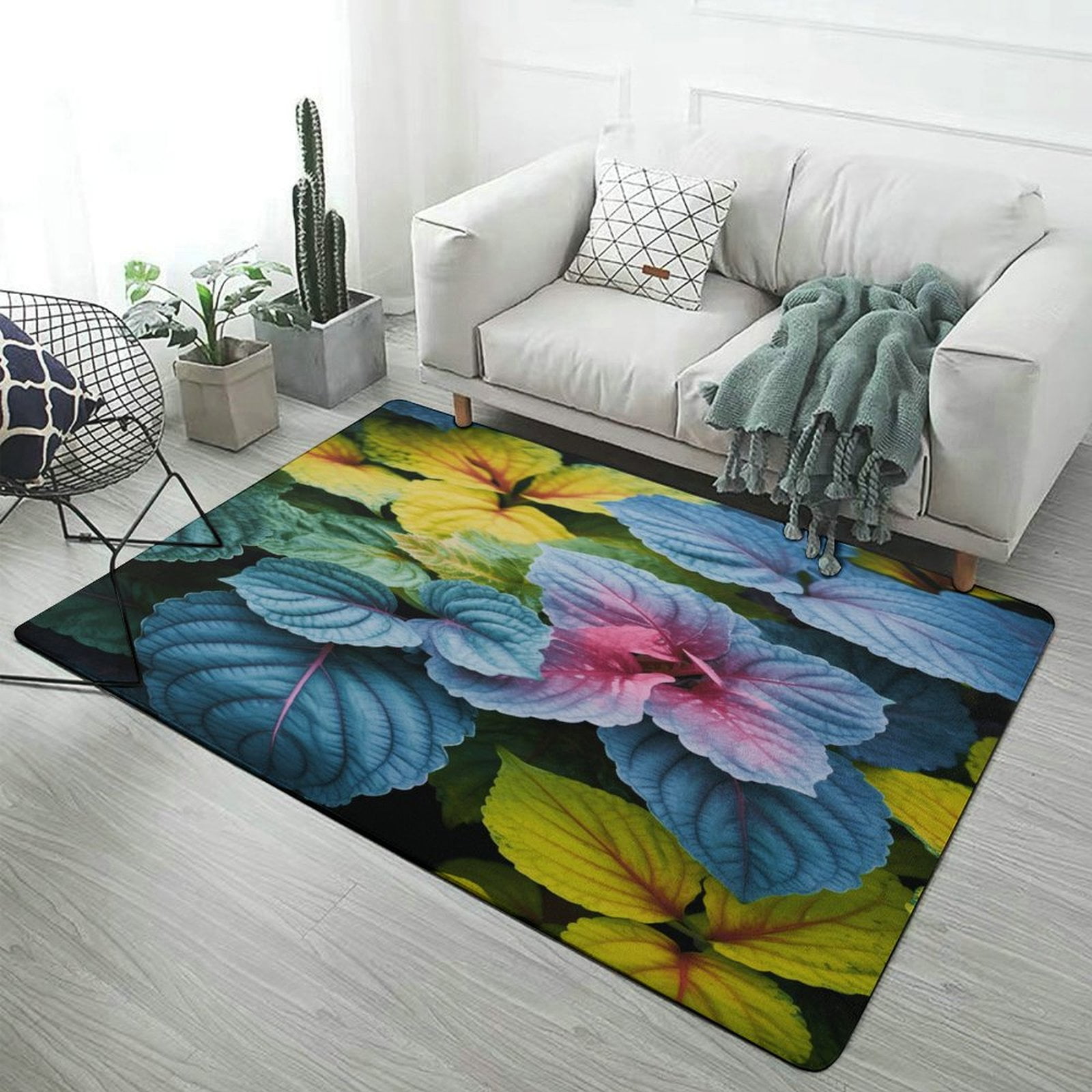 Green Leaf Jungle Animals Carpet for Home Decoration Rugs for Bedroom ...