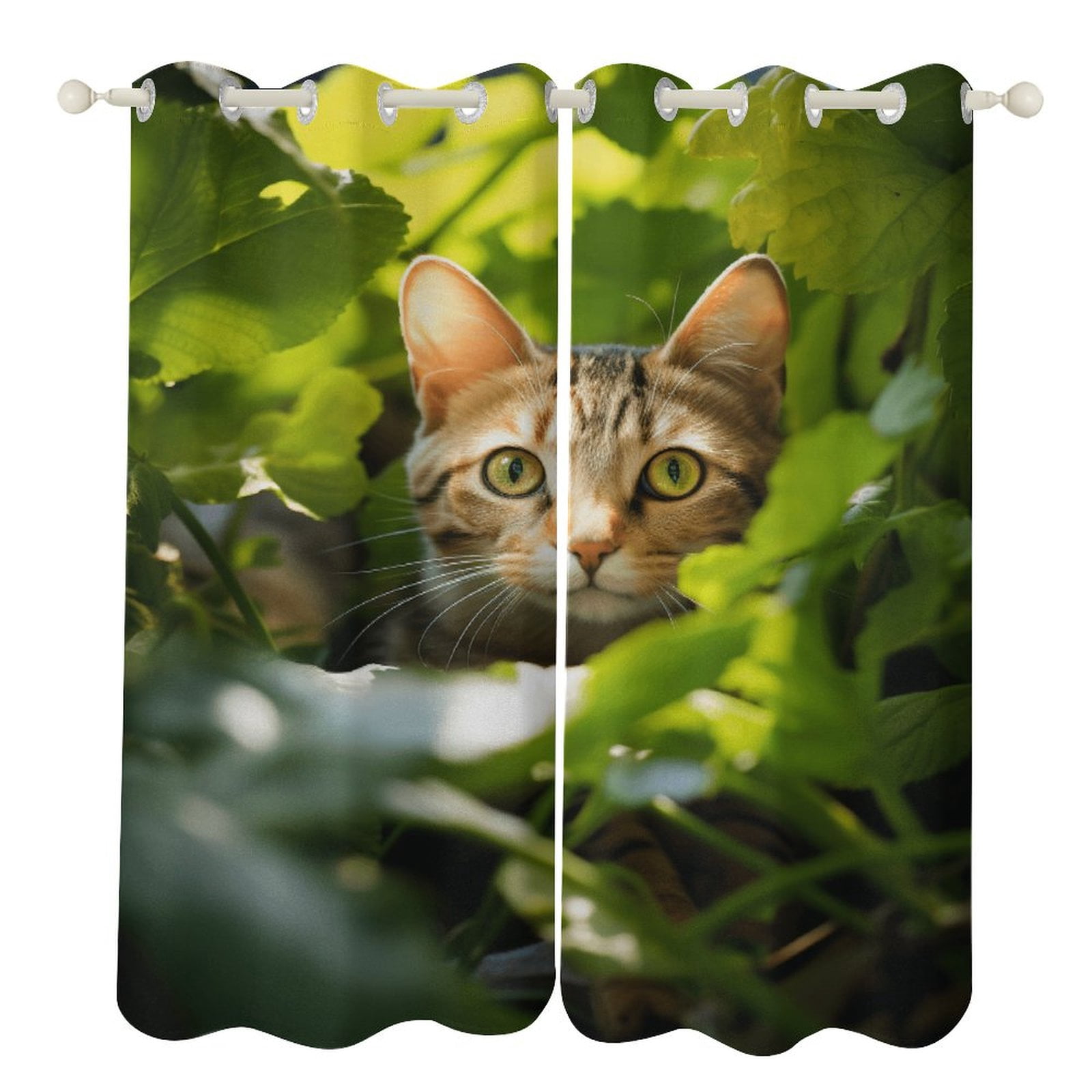 Green Leaf Jungle Animals Luxury Window Curtains Blinds for Living Room ...
