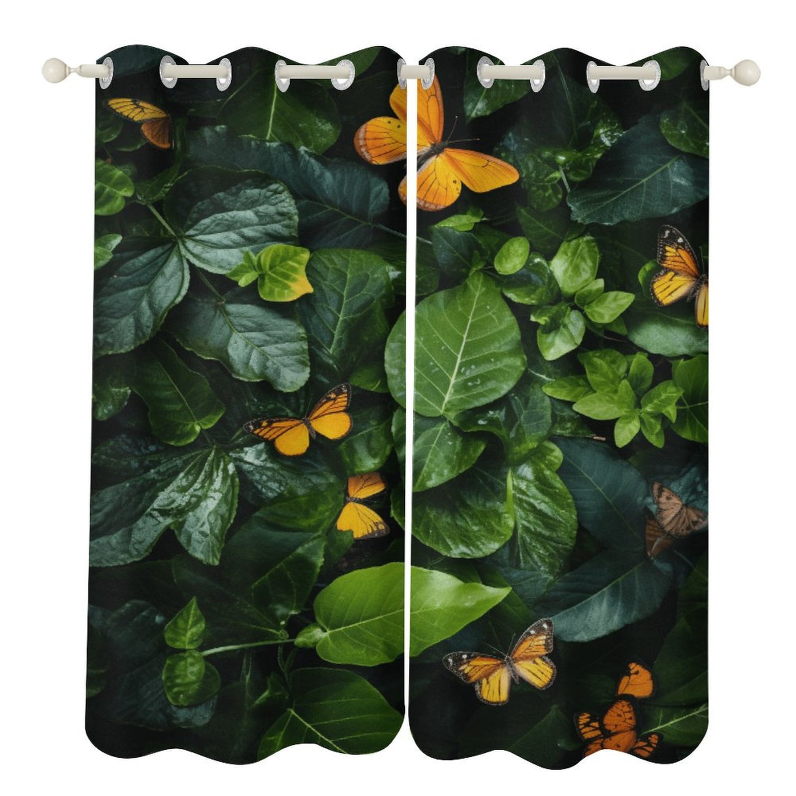 Green Leaf Jungle Animals Luxury Window Curtains Blinds for Living Room ...