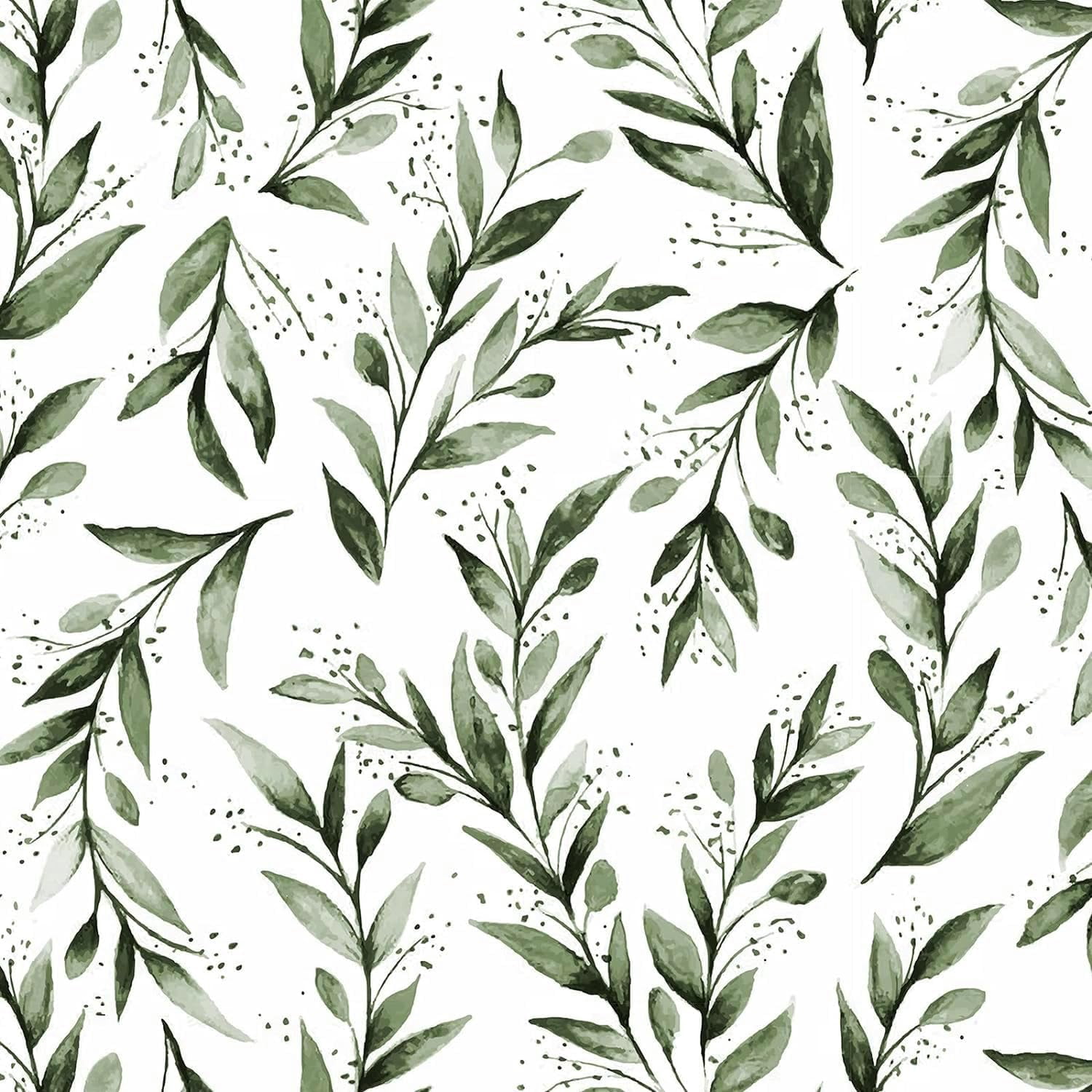 Green Leaf Peel and Stick Wallpaper - Self Adhesive Removable Vinyl ...