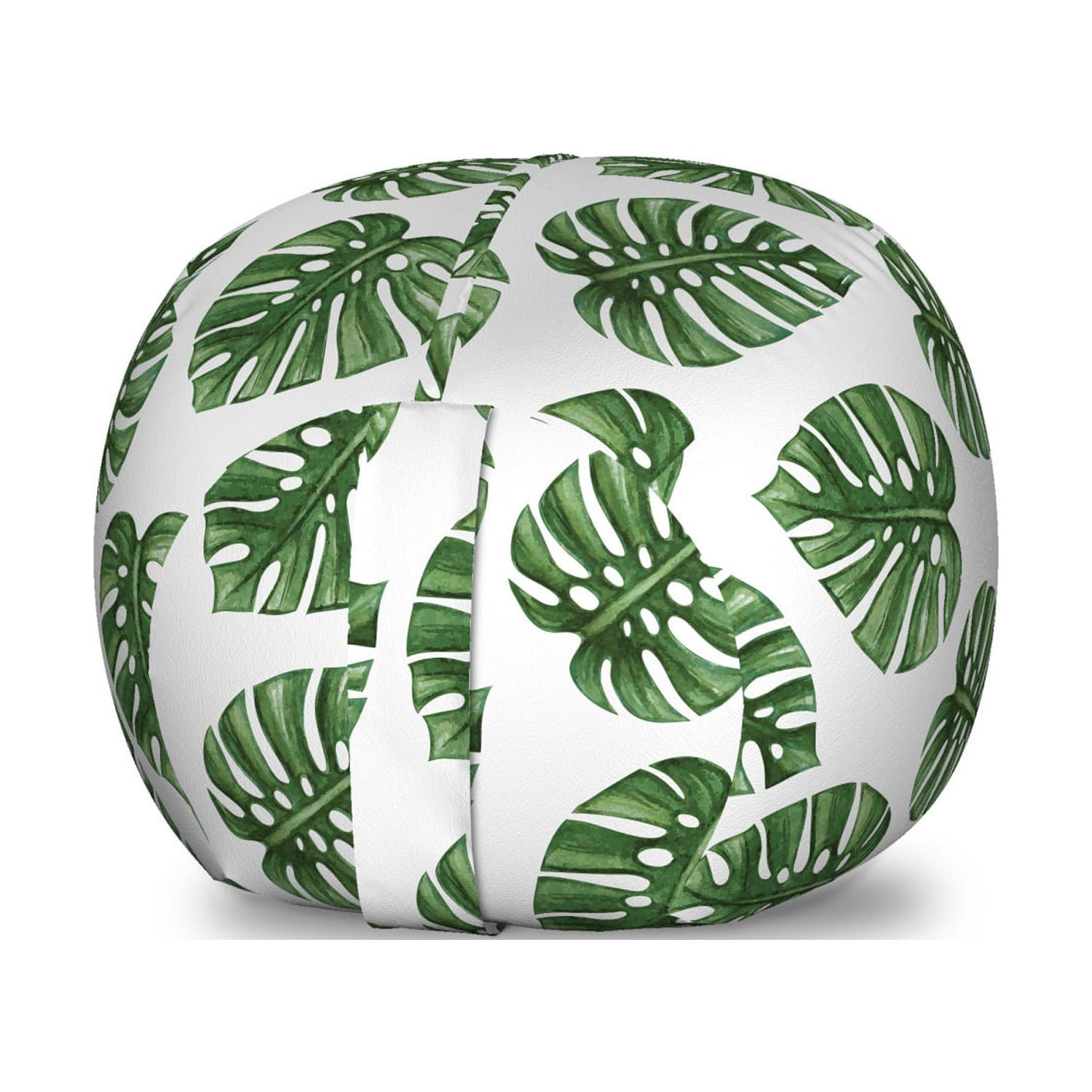 Green Leaf Storage Toy Bag Chair, Tropical Jungle Leaves Palm Trees of ...