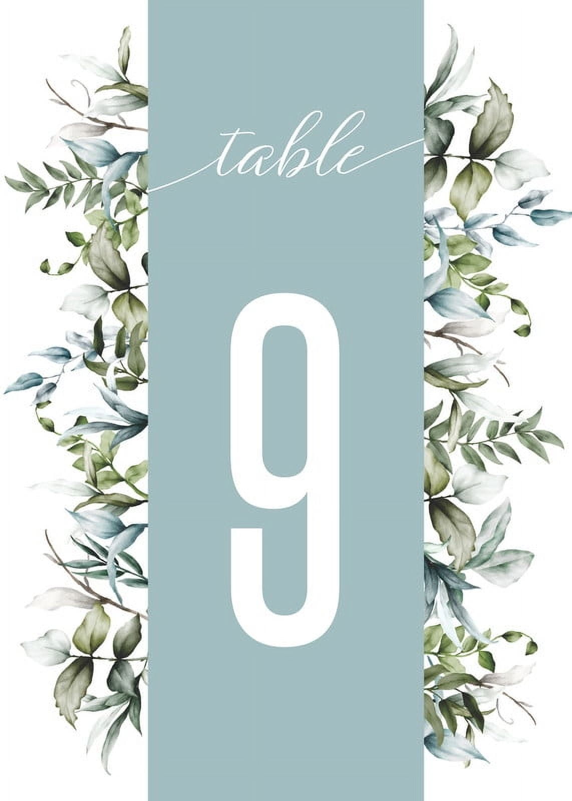 Green Leaf Table Cards Number 1-25 Double Sided For Wedding Reception ...