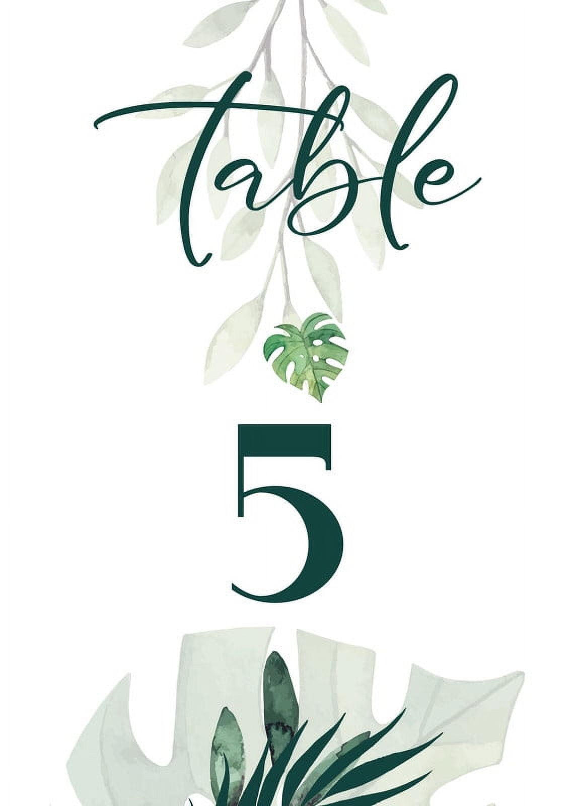 Green Leaf Table Number Cards Double Sided Party Table Numbers for ...