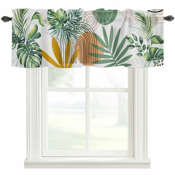Green Leaf Valances for Windows Geometric Line Simple Abstract Tropical ...