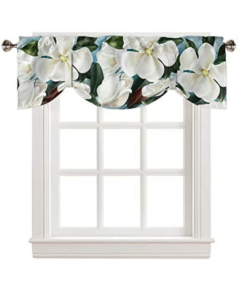 Green Leaf Windows Valances Curtain Watercolor Floral Green Eucalyptus ...