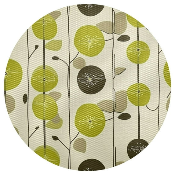Green Leafy Design 15.4in Diameter PVC Plate Mat, Heat-Resistant and ...