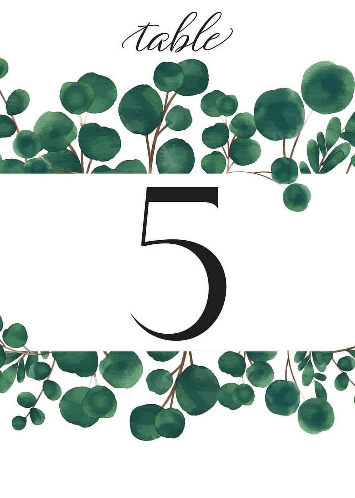 Green Leaves Border 1-30 Pcs Wedding Table Number Cards With Head Table ...