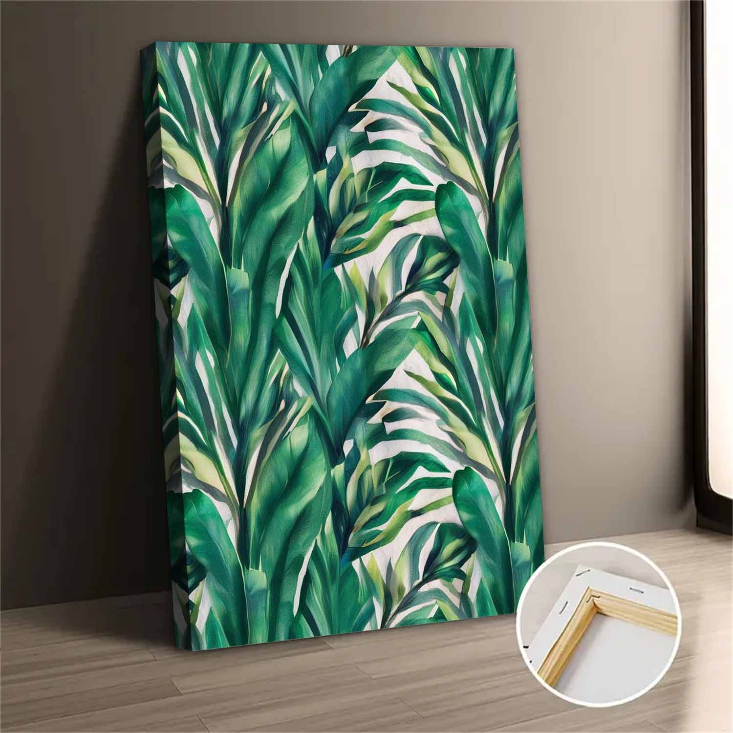Green Leaves Canvas Wall Art Print For Bedroom Living Room Home Decor ...