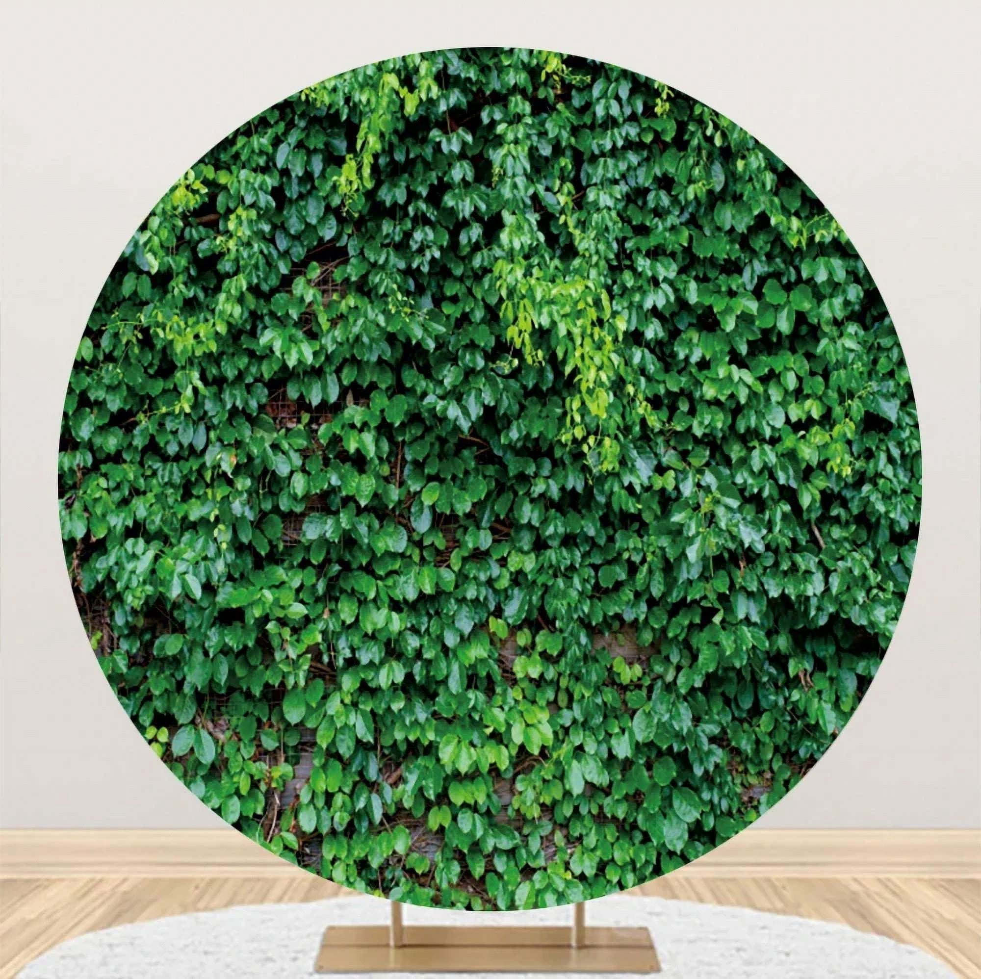 Green Leaves Circle Backdrop Greenery Grass Screen Wall Baby Shower ...