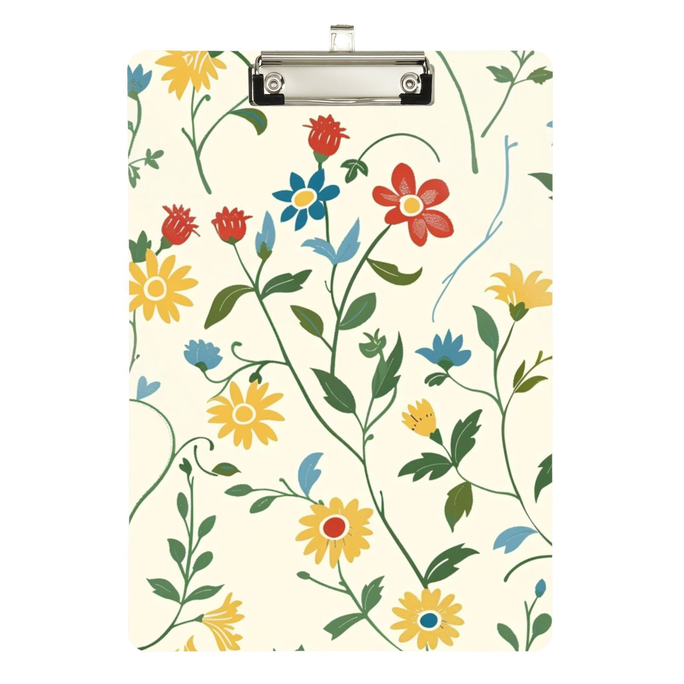 Green Leaves Cute Flowers Acrylic Clipboard Drawing Board Clipboard ...