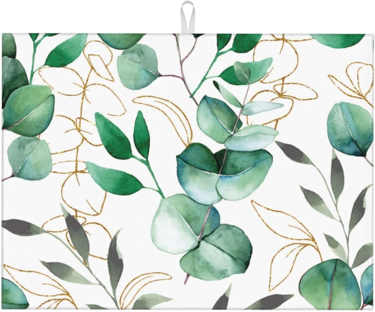 Green Leaves Dish Drying Mat 18x24 For Kitchen Counter Absorbent ...