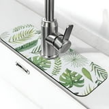 Green Leaves Faucet Mat for Kitchen Sink Cute Drying Mat Super ...