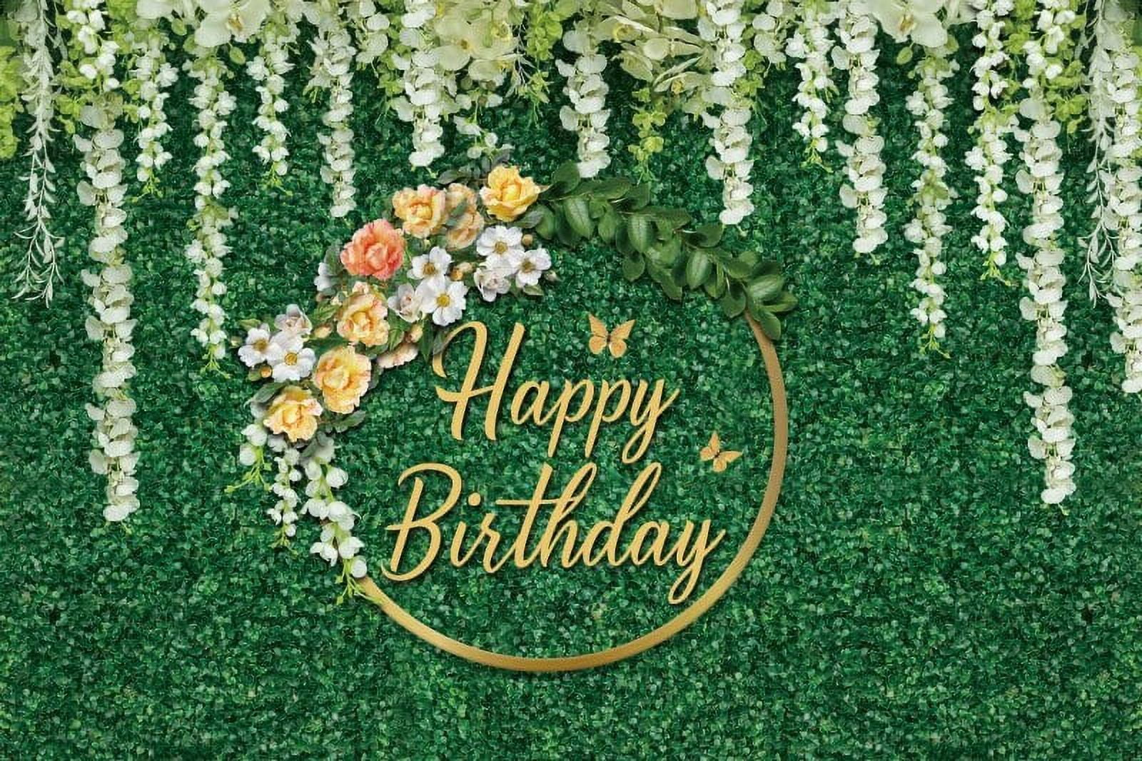 Green Leaves Flowers Wall Birthday Wedding Party Portrait Custom ...