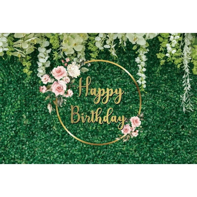 Green Leaves Flowers Wall Birthday Wedding Party Portrait Custom ...