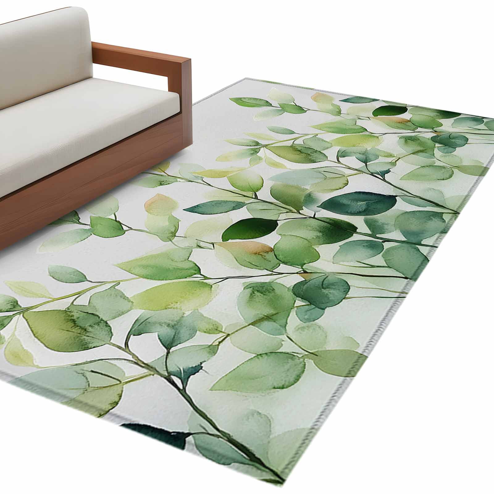 Green Leaves Large Area Rugs for Bedroom Living Room, Soft Non Slip ...