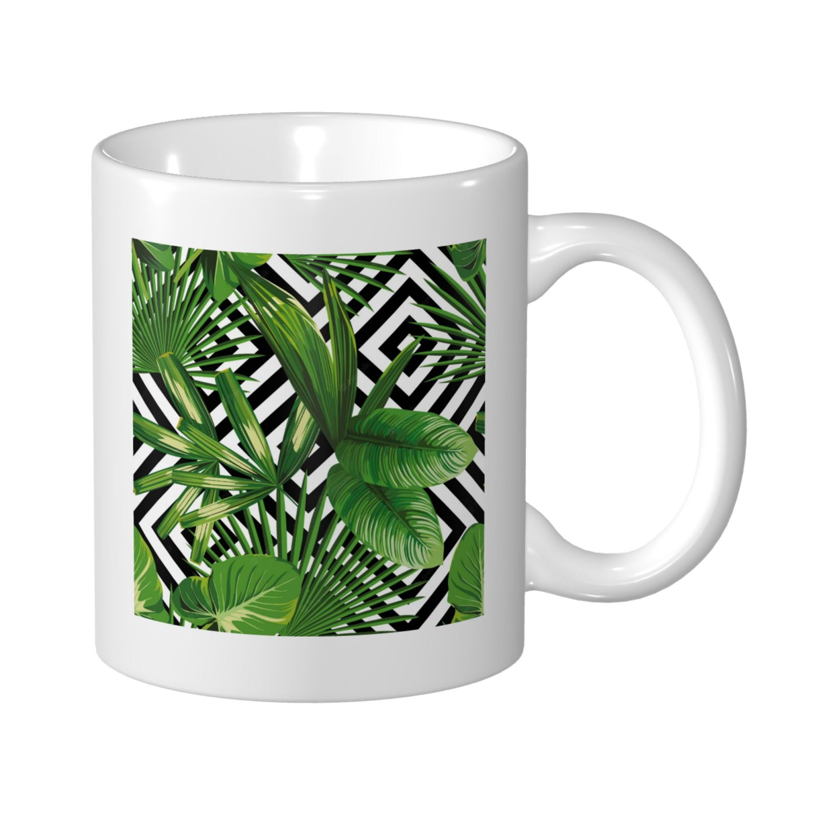 Green Leaves Of Palm Tree Tropical Plant Coffee Mugs Ceramics Mug ...