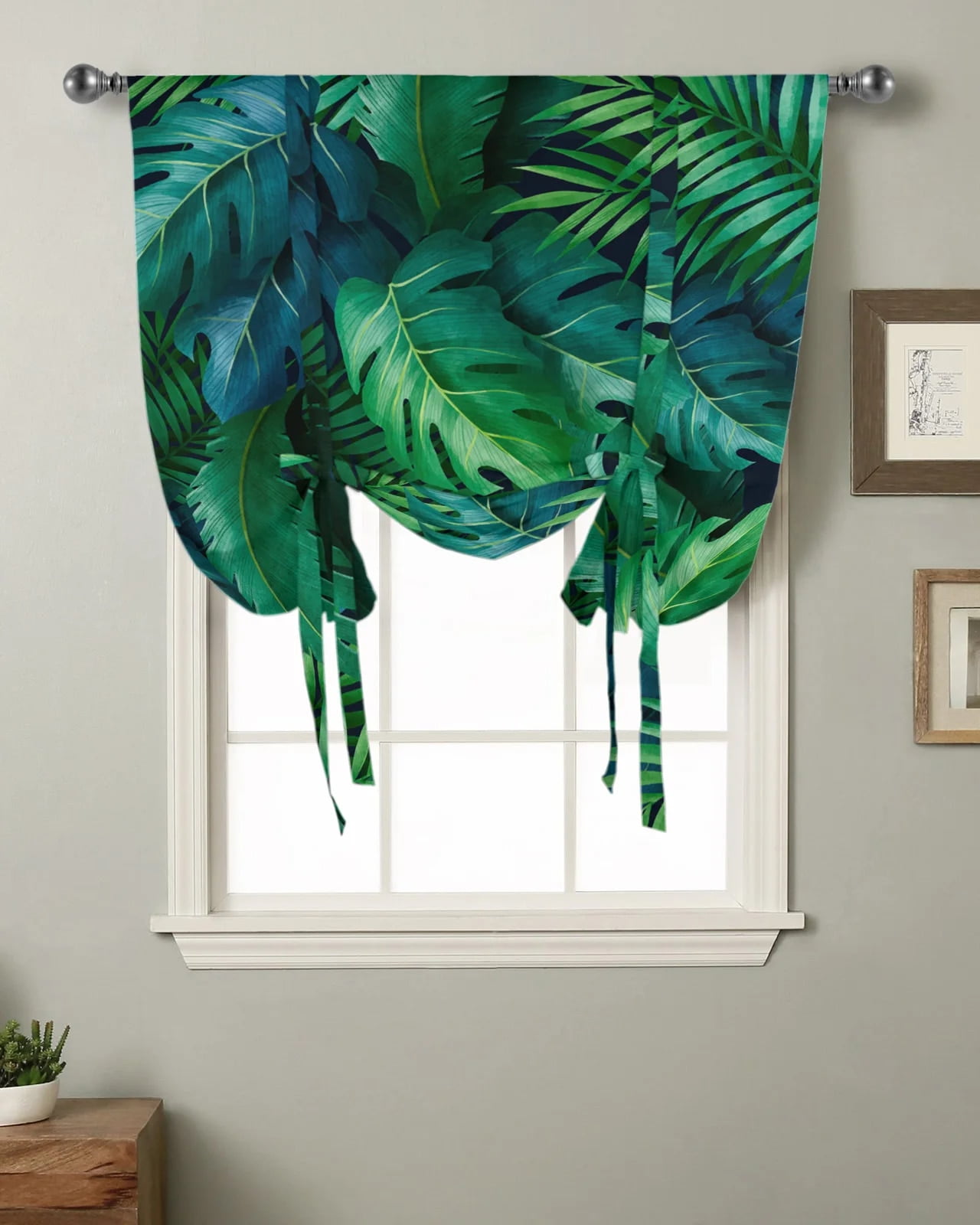 Green Leaves Plants Tropical Jungle Window Curtain for Living Room ...