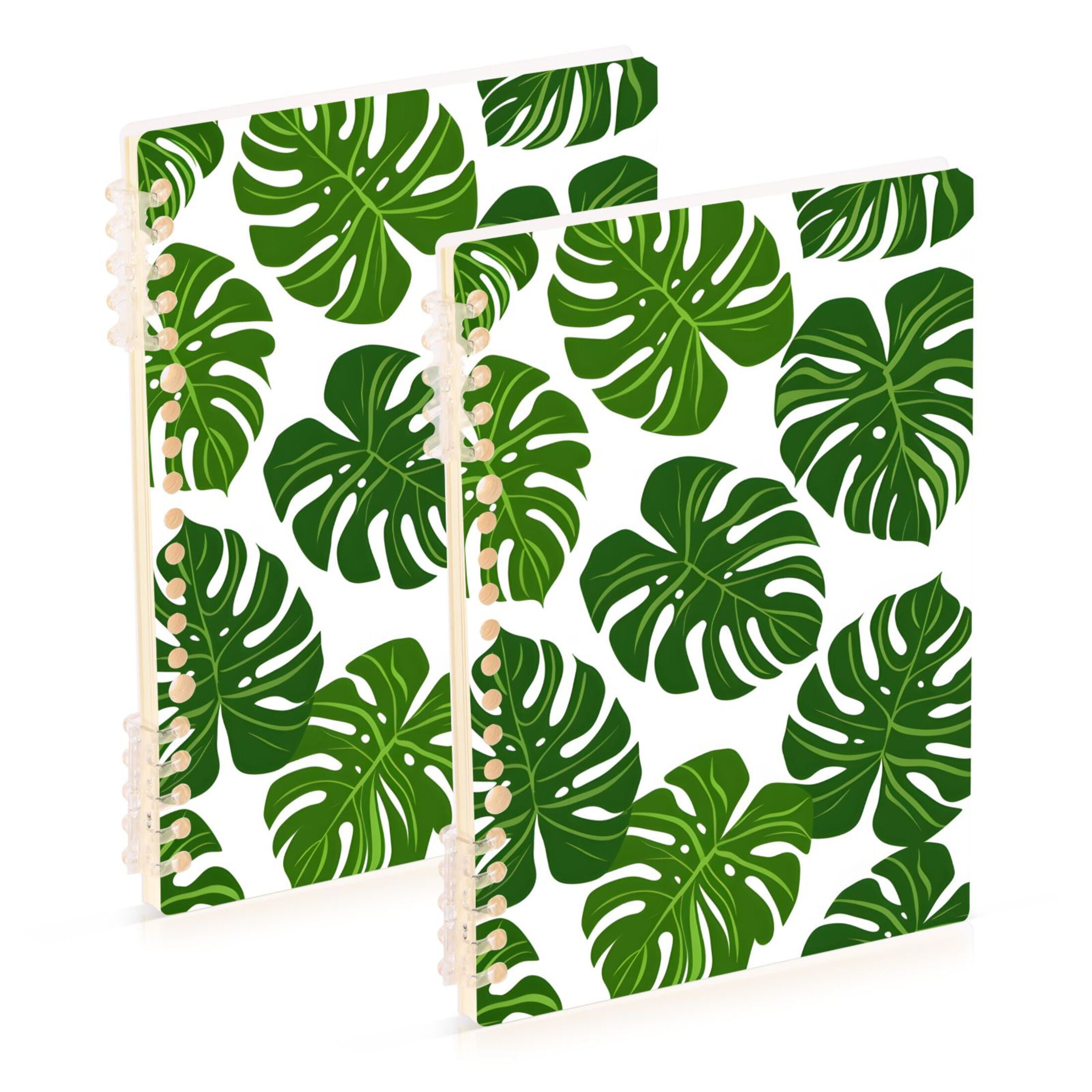 Green Leaves Ring Binder Notebook Journey Note Diary College Ruled ...