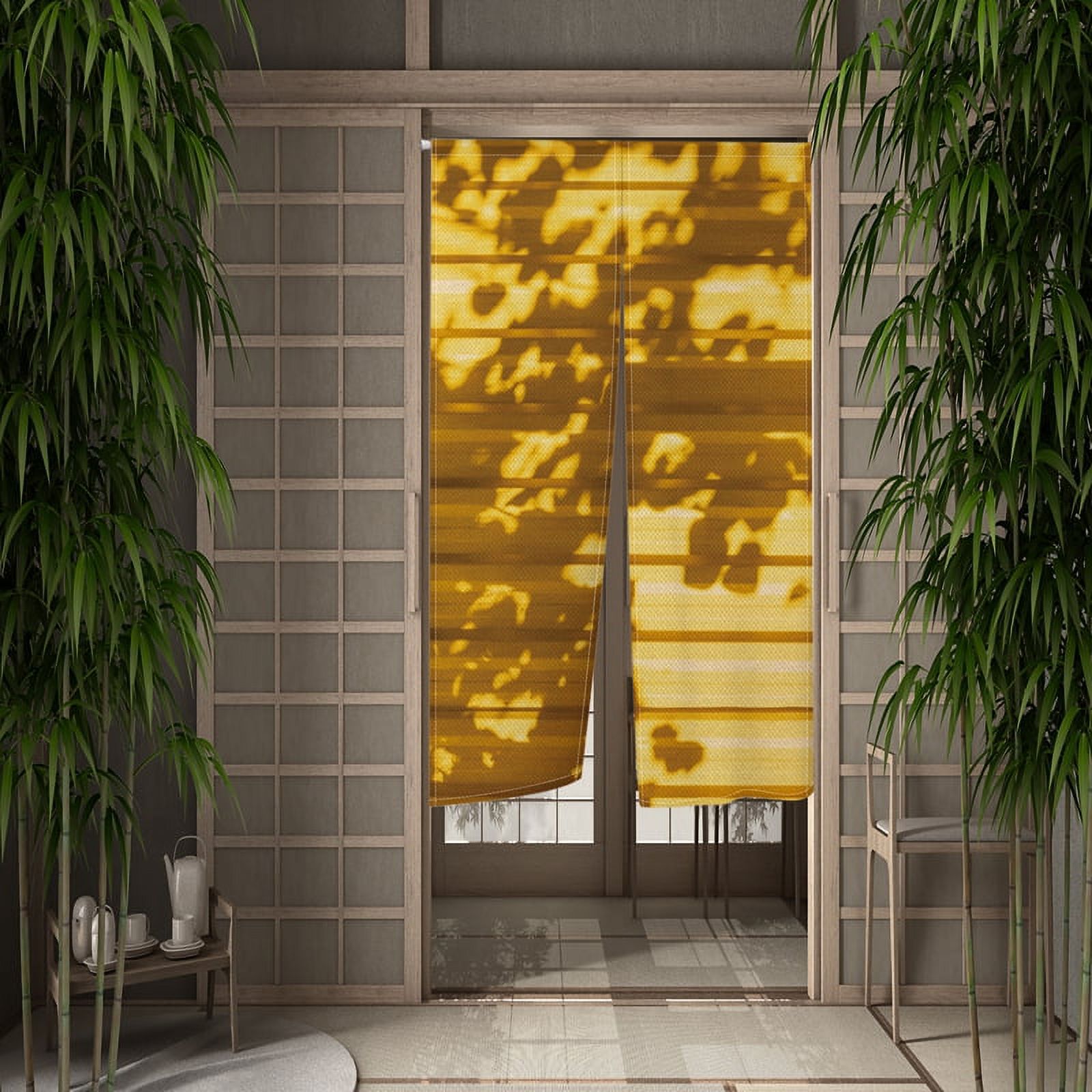 Green Leaves Shadow Door Curtain Dining Kitchen Art Door Curtain Japan ...