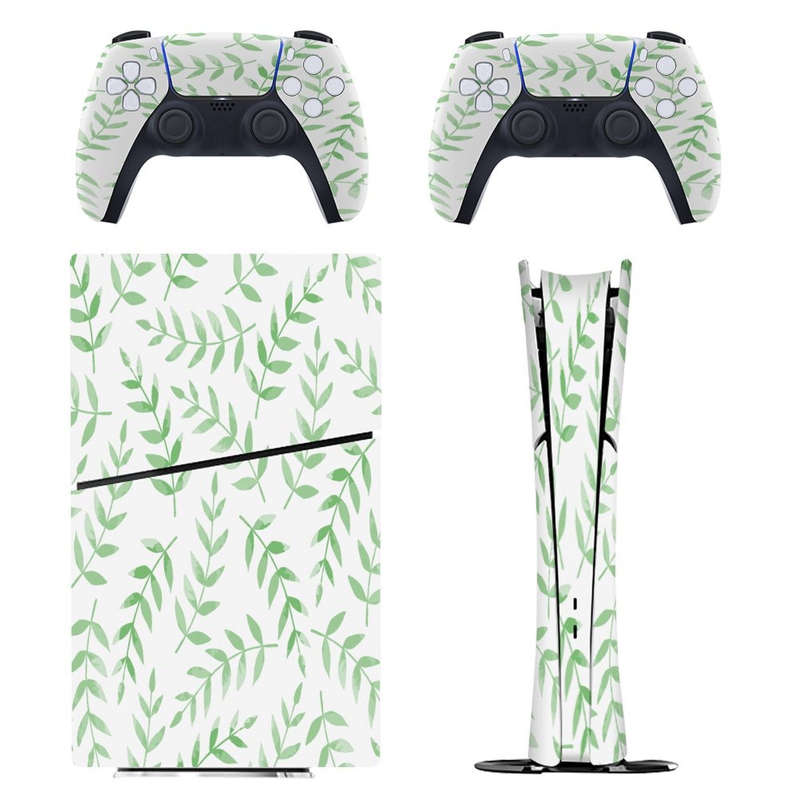 Green Leaves, Spring, Watercolor PS5/PS5 Slim Digital Disc Skin Sticker ...