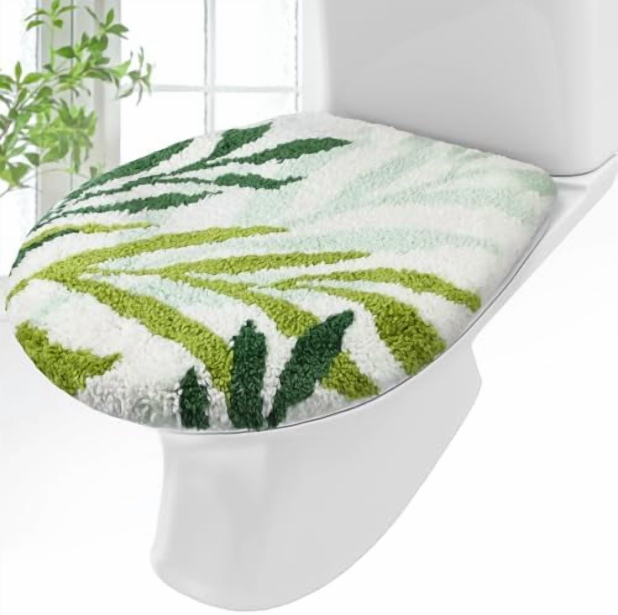 Green Leaves Toilet Seat Covers Bathroom Toilet Lid Cover Soft ...