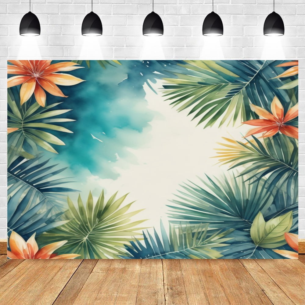 Green Leaves Wall Photography Backdrop Tropical Jungle Natural Leaf ...