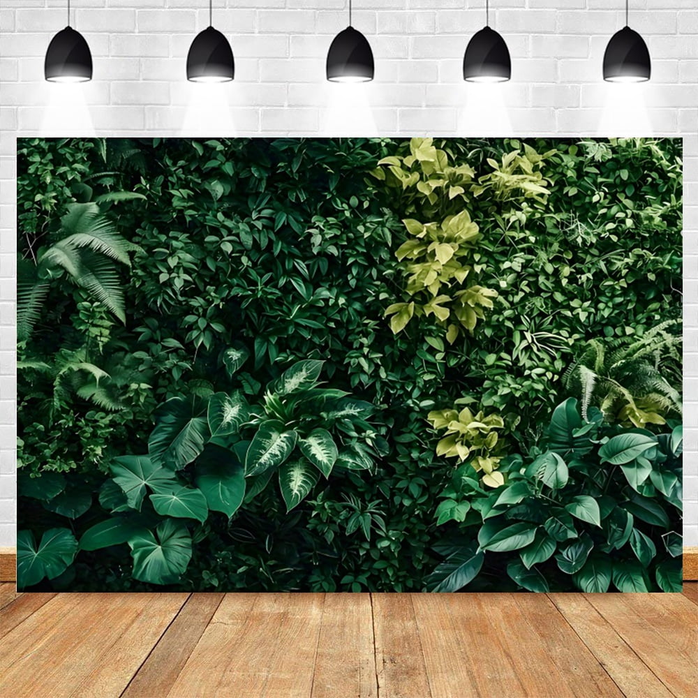 Green Leaves Wall Photography Backdrop Tropical Jungle Natural Leaf ...
