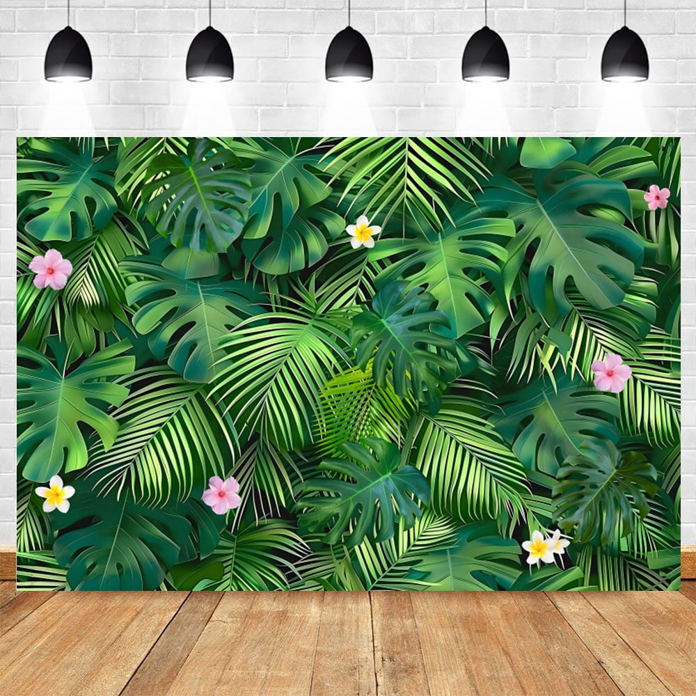 Green Leaves Wall Photography Backdrop Tropical Jungle Natural Leaf ...