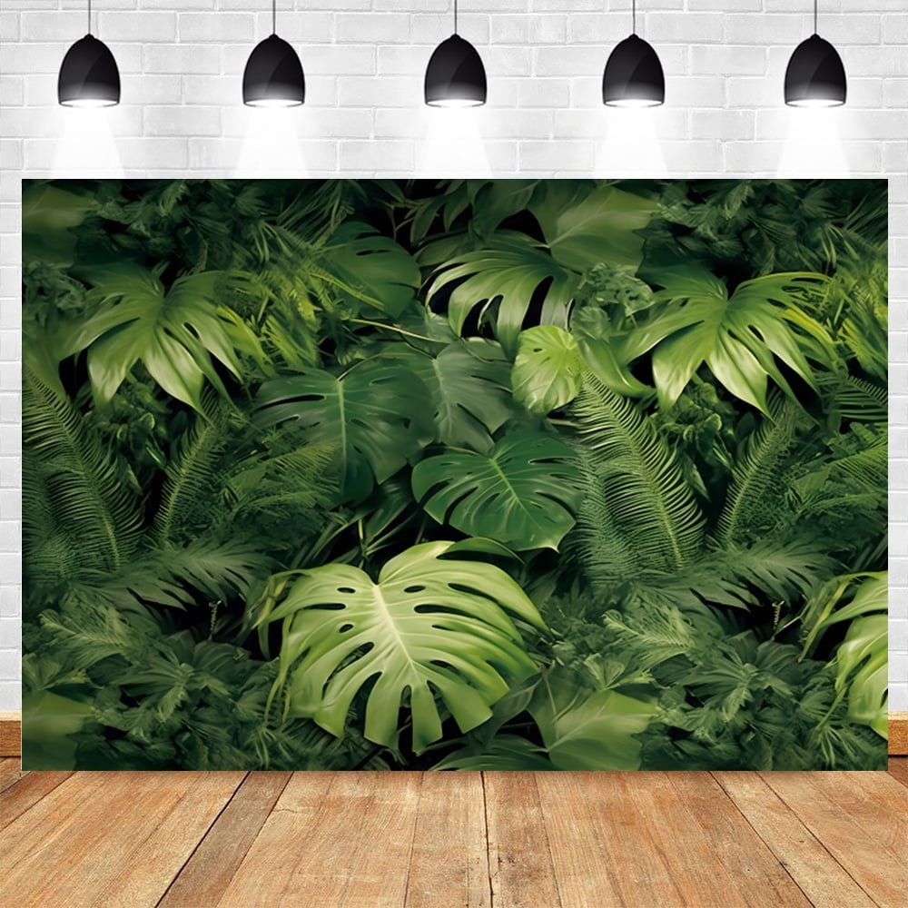 Green Leaves Wall Photography Backdrop Tropical Jungle Natural Leaf ...