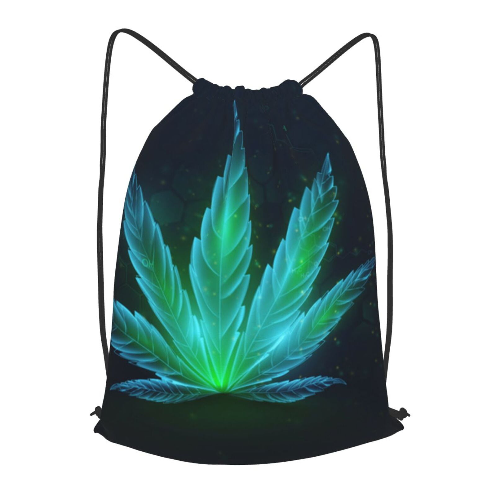 Green Leaves With Formula Drawstring Backpack Gym String Bag Sports ...