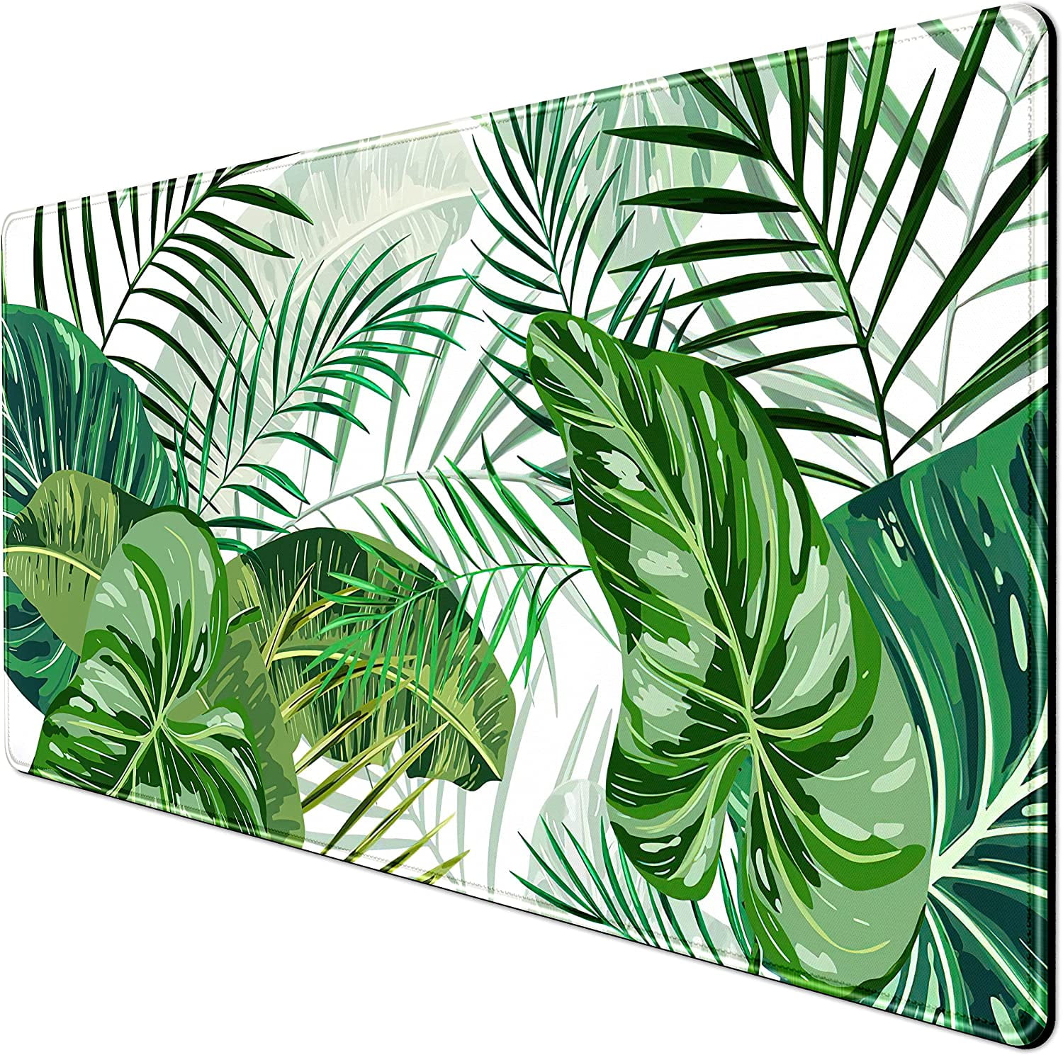 Green Leaves XXL Mouse Pad Gaming Mouse Pad (31.5x15.75 in) Plant Leaf ...