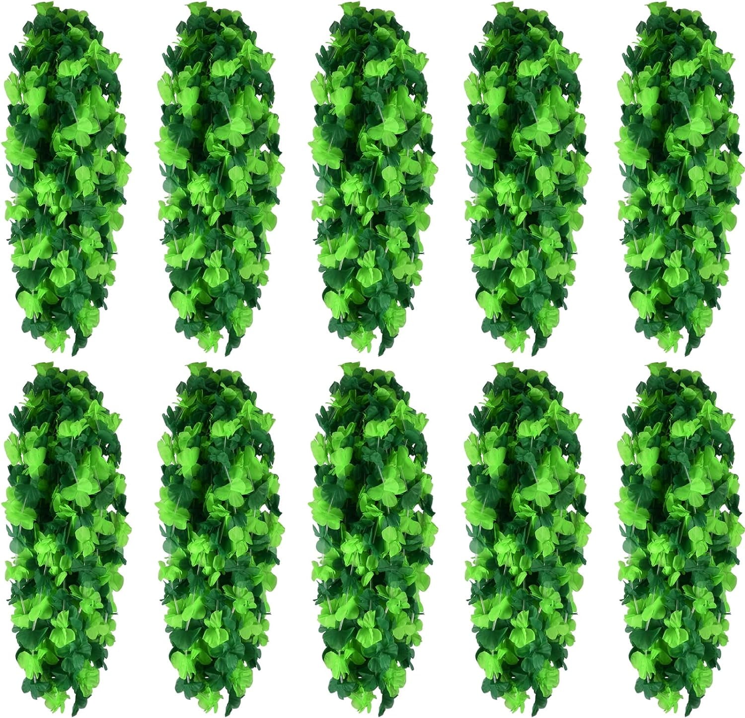 Green Leis Bulk for St. Patrick's Day Hawaii Leis Hawaiian Flowers Neck Loop, Luau Leis ...